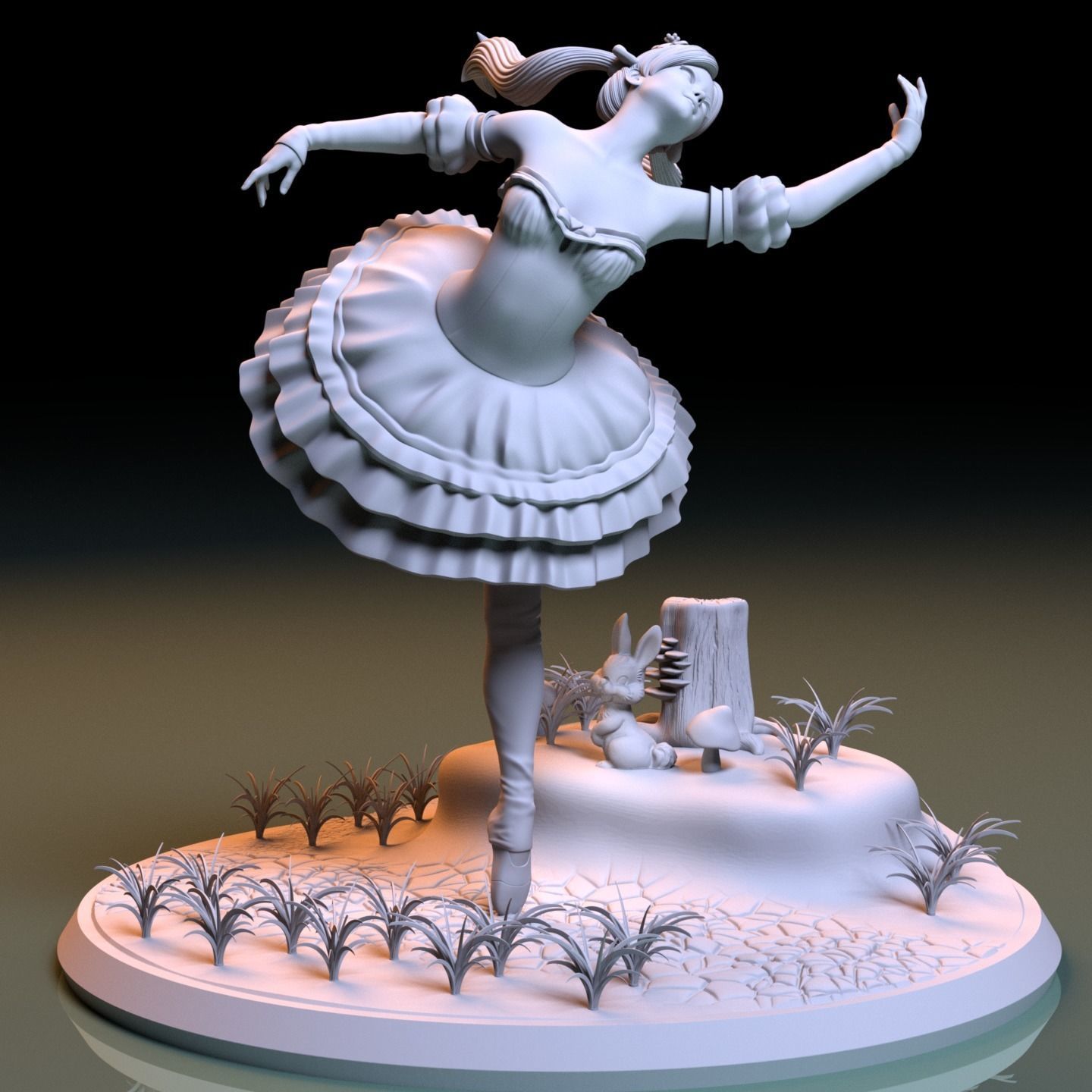 BALLET GIRL IN THE WOODS DIORAMA 3D model 3D printable | CGTrader