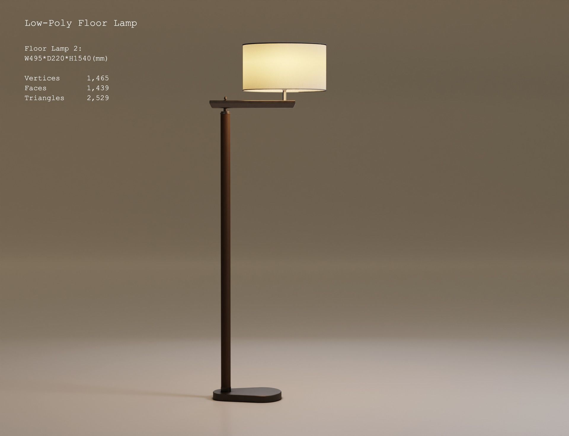 3D model Low-Poly 2 Floor Lamps VR / AR / low-poly | CGTrader