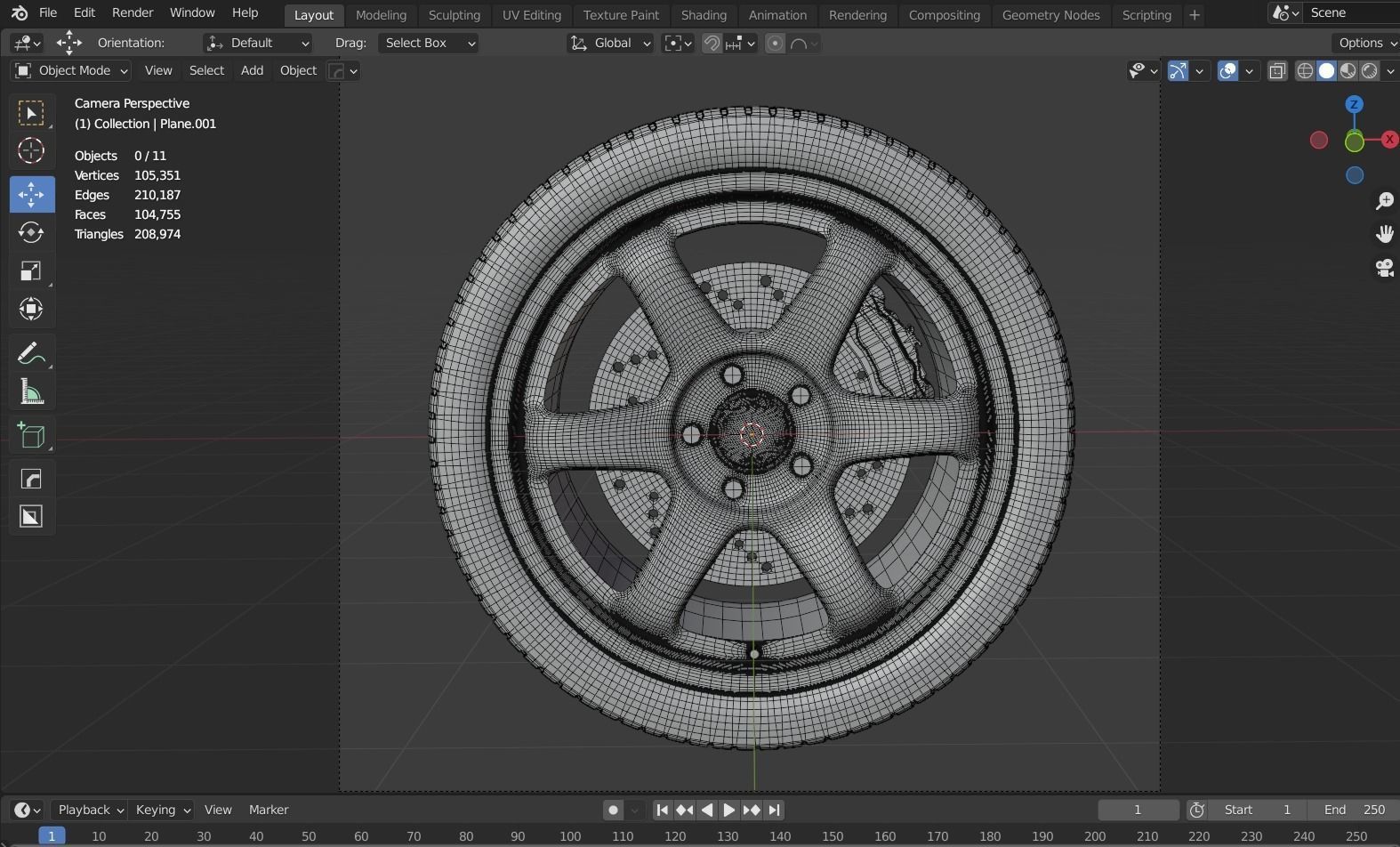 6 spoke sport racing car rim free 3D model | CGTrader