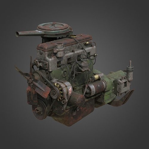 3D model Old Dirty Rusted Engine VR / AR / low-poly | CGTrader