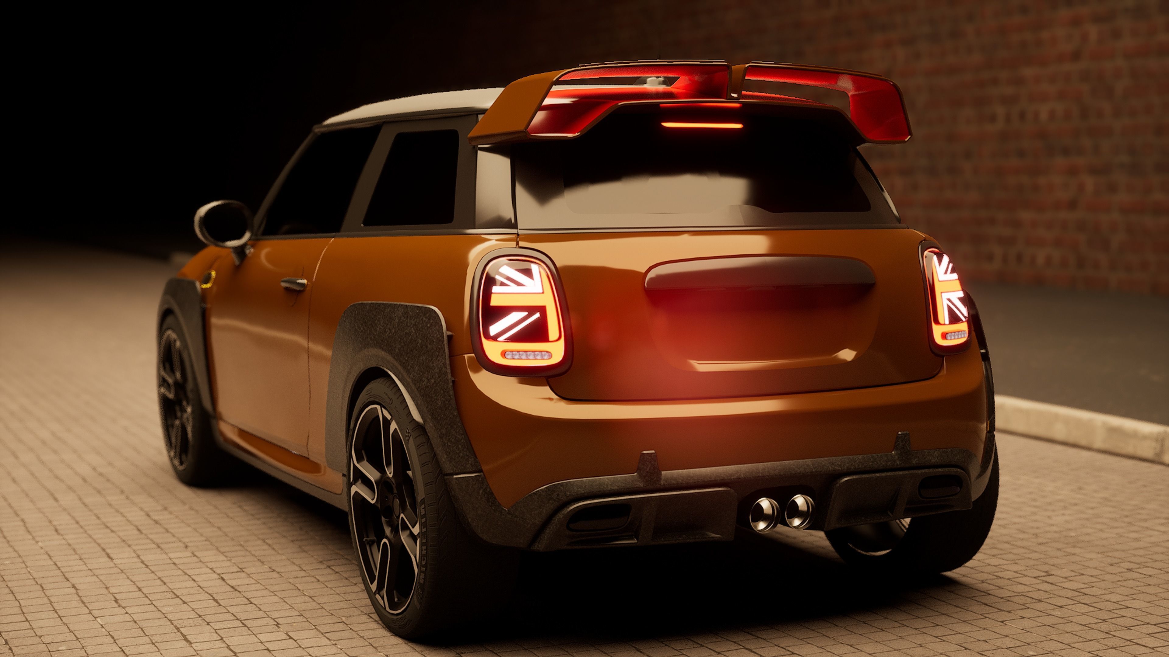 3D model Low poly Mini CooperJCWGP 2020 without logo VR / AR / low-poly ...