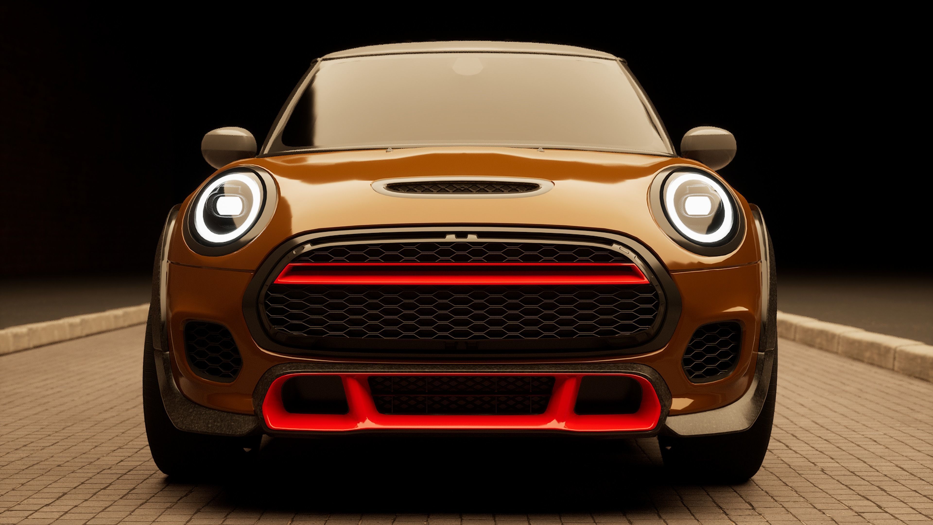 3D model Low poly Mini CooperJCWGP 2020 without logo VR / AR / low-poly ...