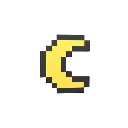 3d Model Pixel Moon V1 001 Vr Ar Low Poly Cgtrader
