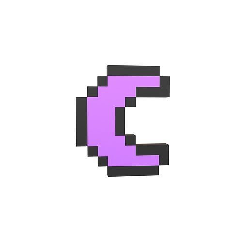 3D model Pixel Moon v1 004 VR / AR / low-poly | CGTrader