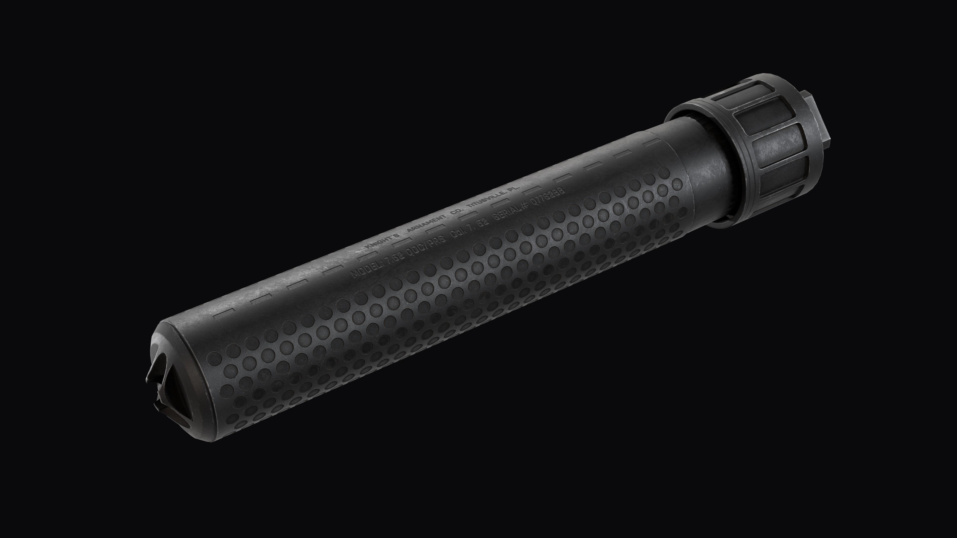 3D model Knights Armament 7 62mm PRS QDC suppressor VR / AR / low-poly ...