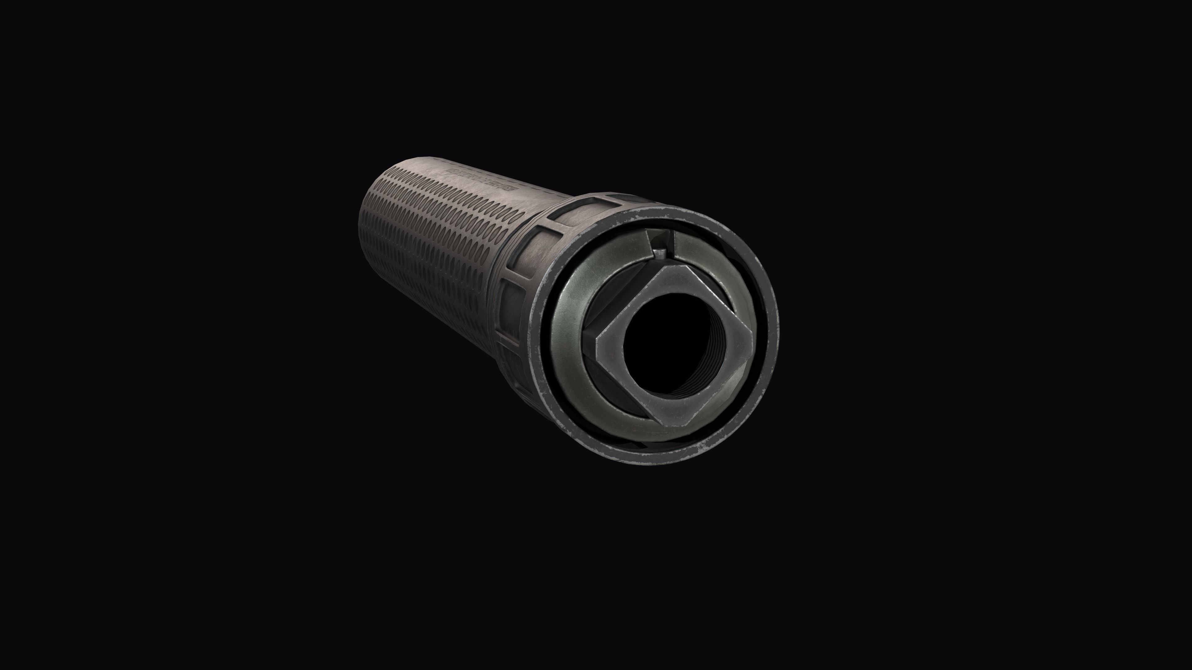 3D model Knights Armament 7 62mm PRS QDC suppressor VR / AR / low-poly ...