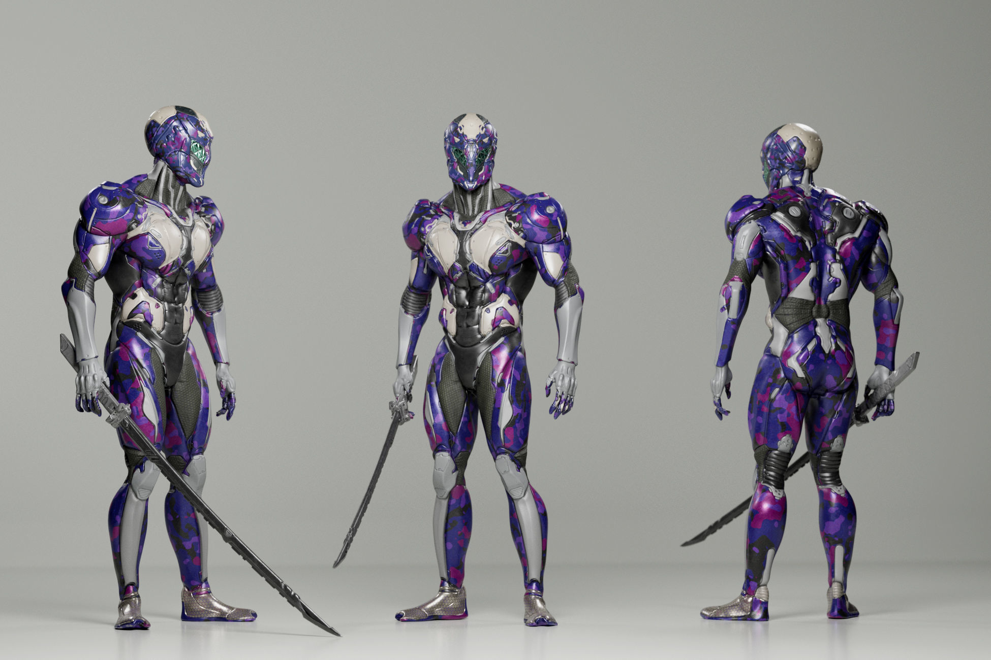 3D model Cyberpunk Ninja Pack - Unreal Engine Ready - Unity Ready VR ...