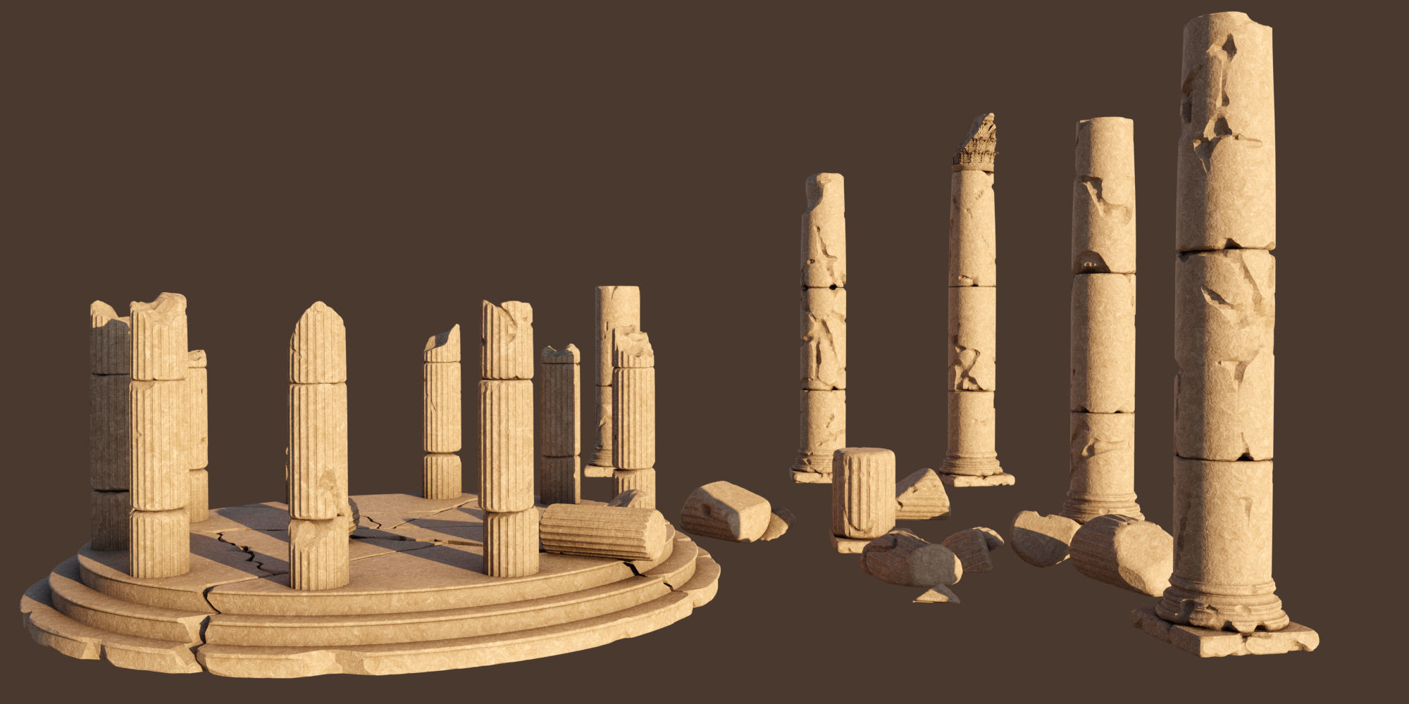 21 Roman Ruins - Asset Pack for Blender 3D model | CGTrader