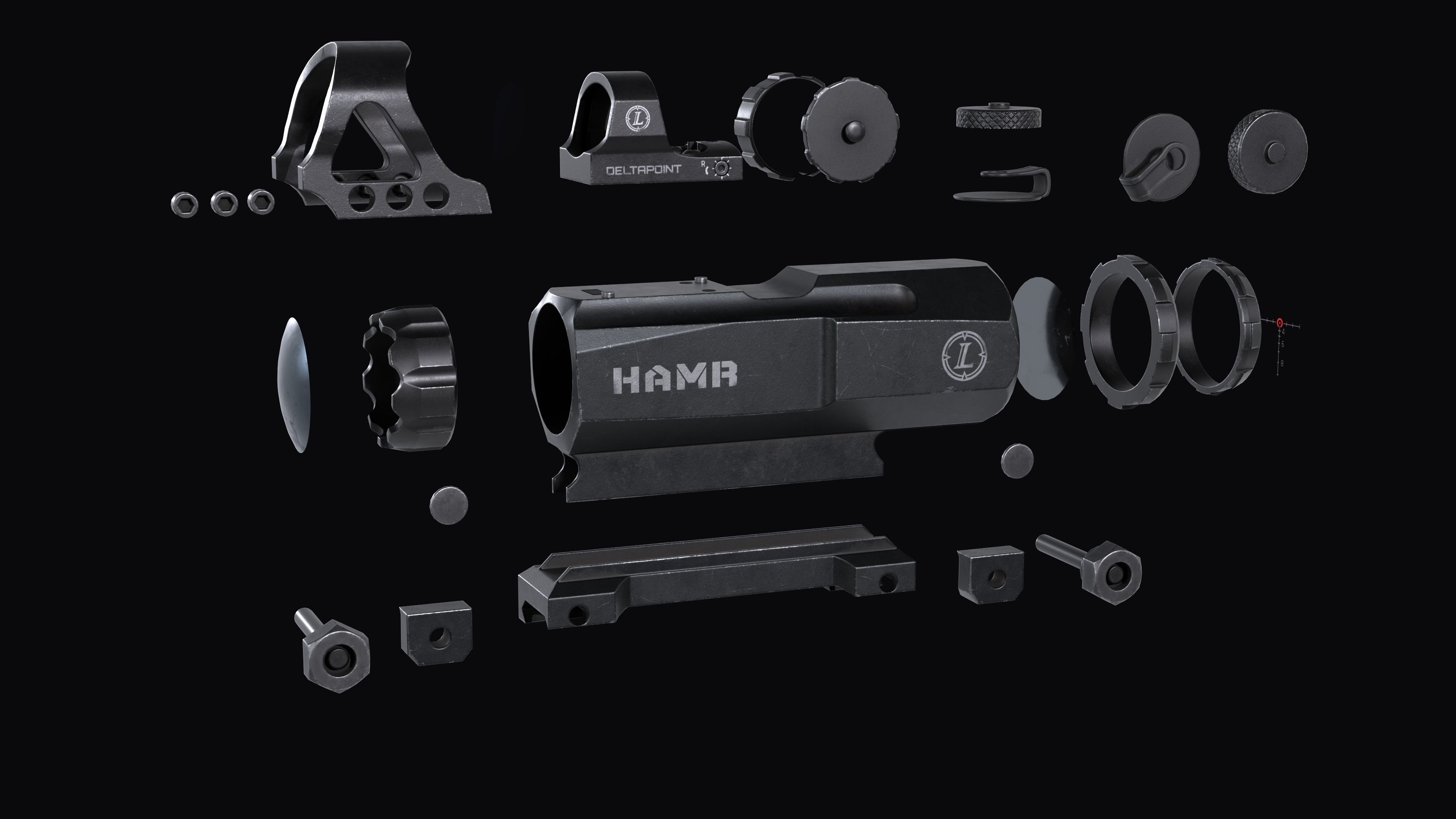 3D model Leupold Mark 4 HAMR Scope with DeltaPoint Red Dot Sight VR / AR / low-poly | CGTrader