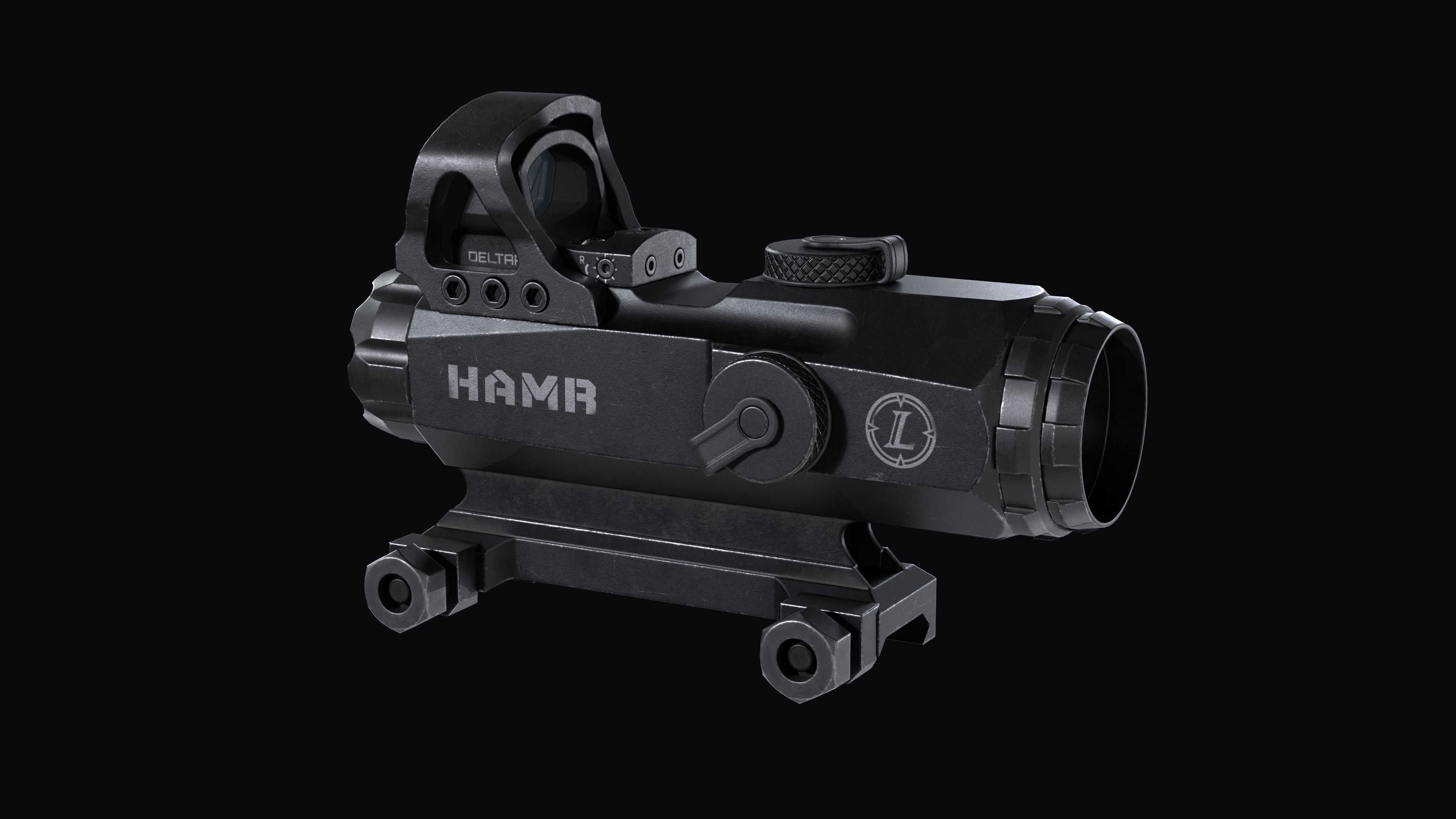 3D model Leupold Mark 4 HAMR Scope with DeltaPoint Red Dot Sight VR / AR / low-poly | CGTrader