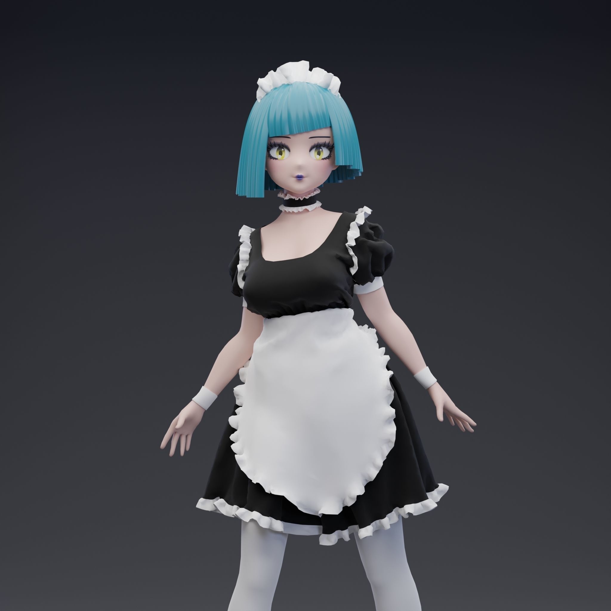 3D model Maid N001 VR / AR / low-poly | CGTrader
