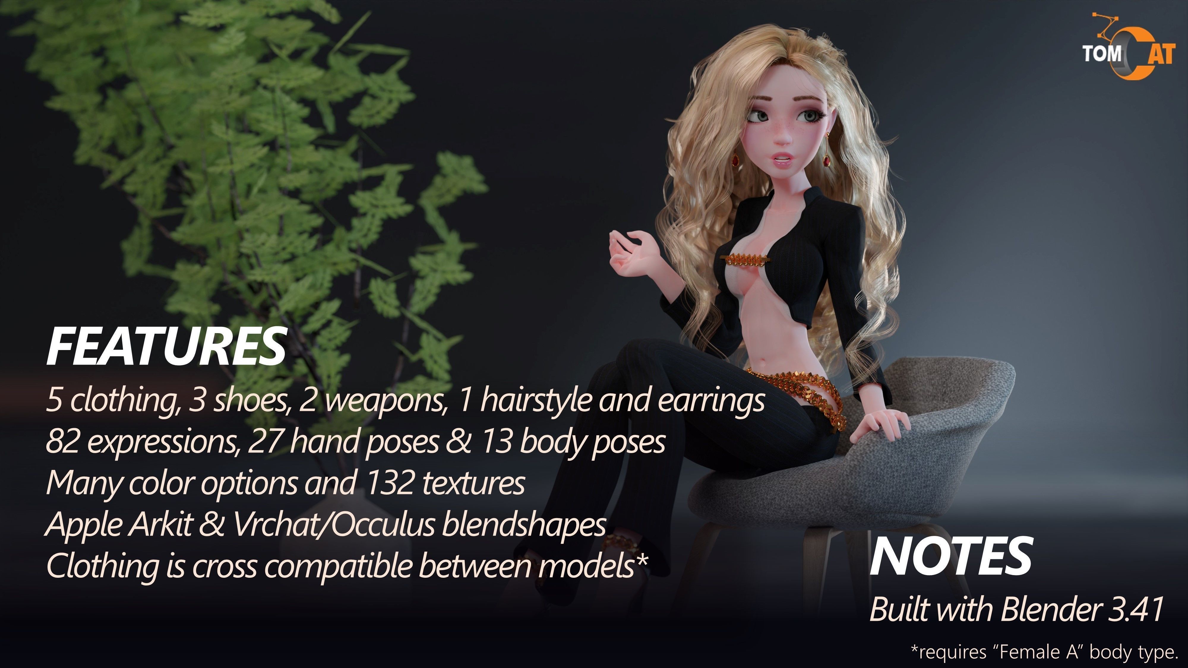 3D model Sara Rigged Woman for Blender VR / AR / low-poly | CGTrader