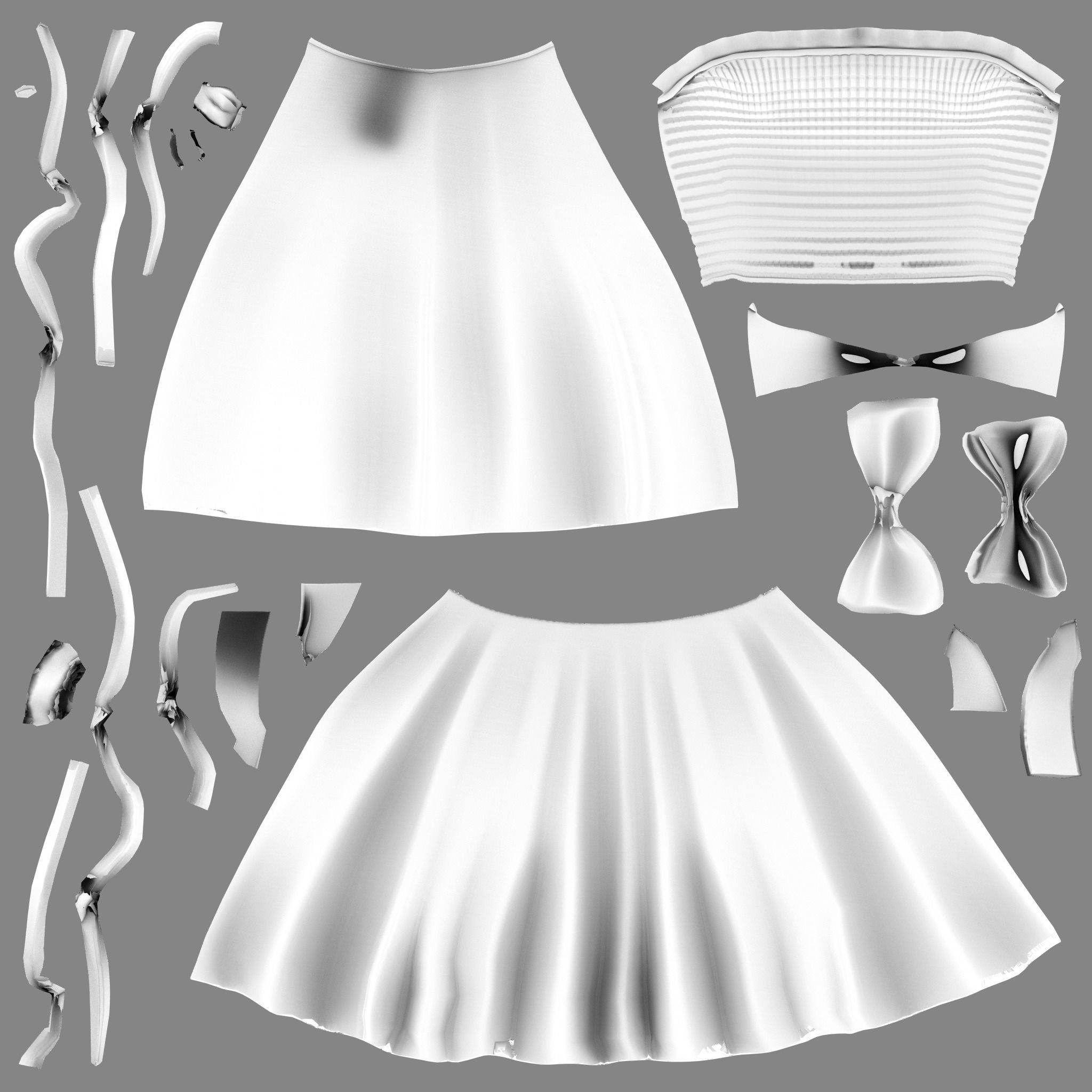 3D model Tie Backless Bodice Halter Dress VR / AR / low-poly | CGTrader
