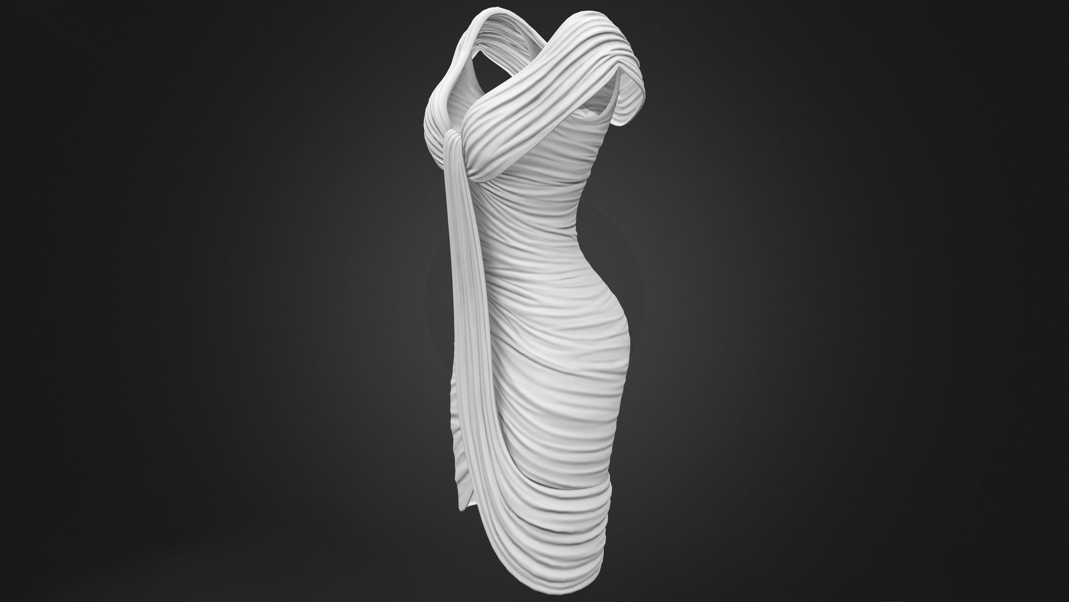 3D model Female Wrap Bodice Dress VR / AR / low-poly | CGTrader