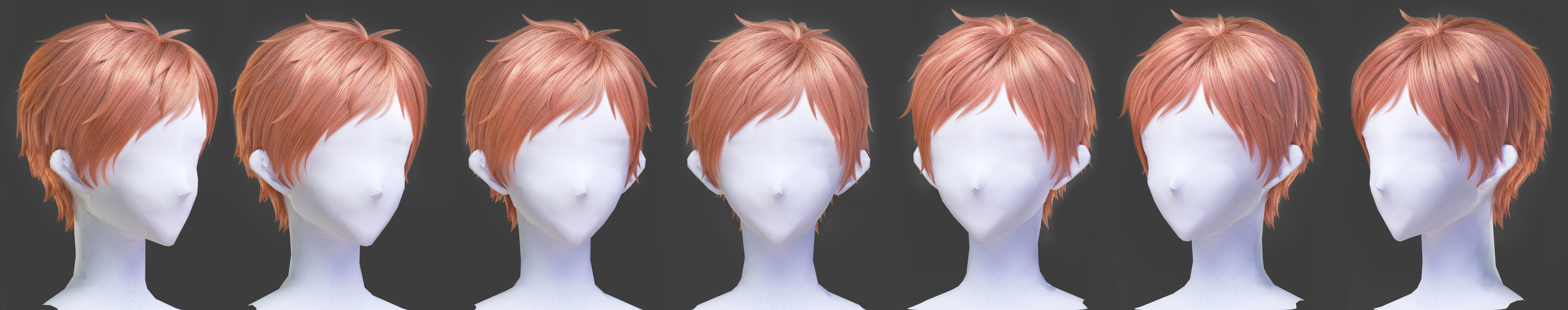 Anime Male Short Hairstyles Blender Particle System 3d Model Cgtrader