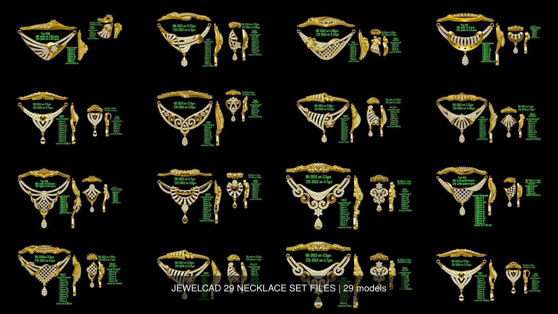 JEWELCAD 58 NECKLACE SET FILES 3D Model Collection | CGTrader