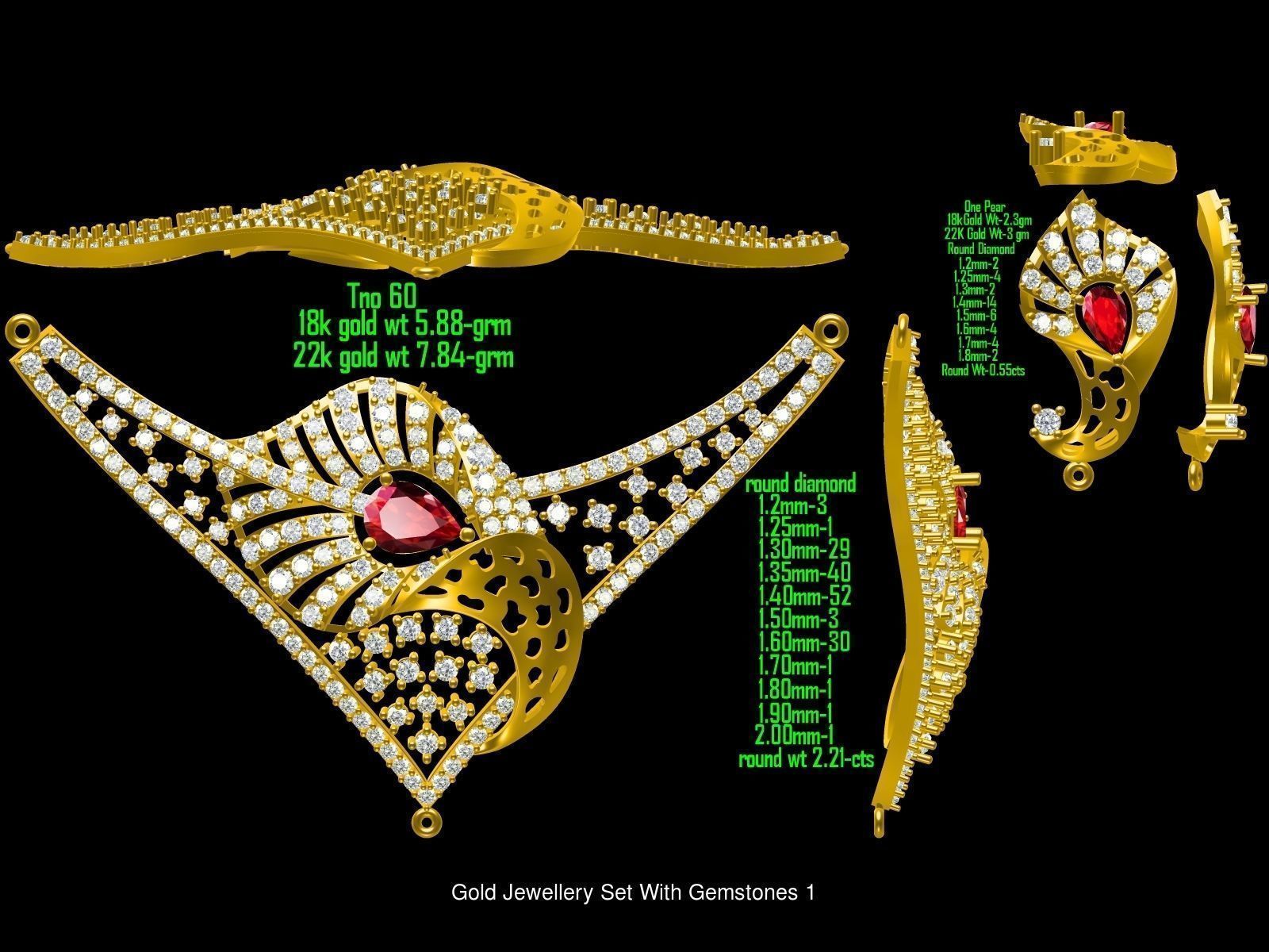 JEWELCAD 58 NECKLACE SET FILES 3D Model Collection | CGTrader