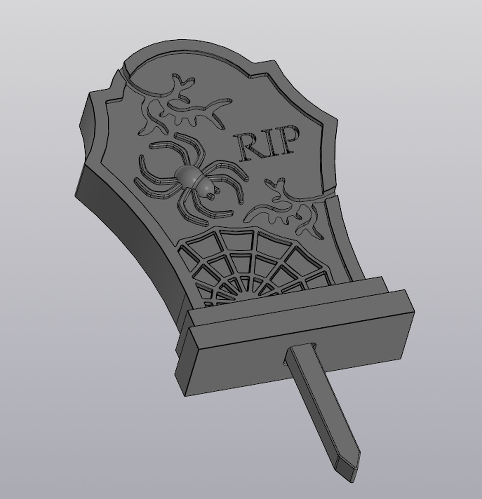 Cracked gravestone Planter Decoration 3D model 3D printable | CGTrader