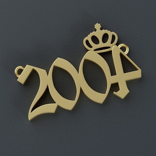 Number Necklace Birth Year free 3D model 3D printable | CGTrader