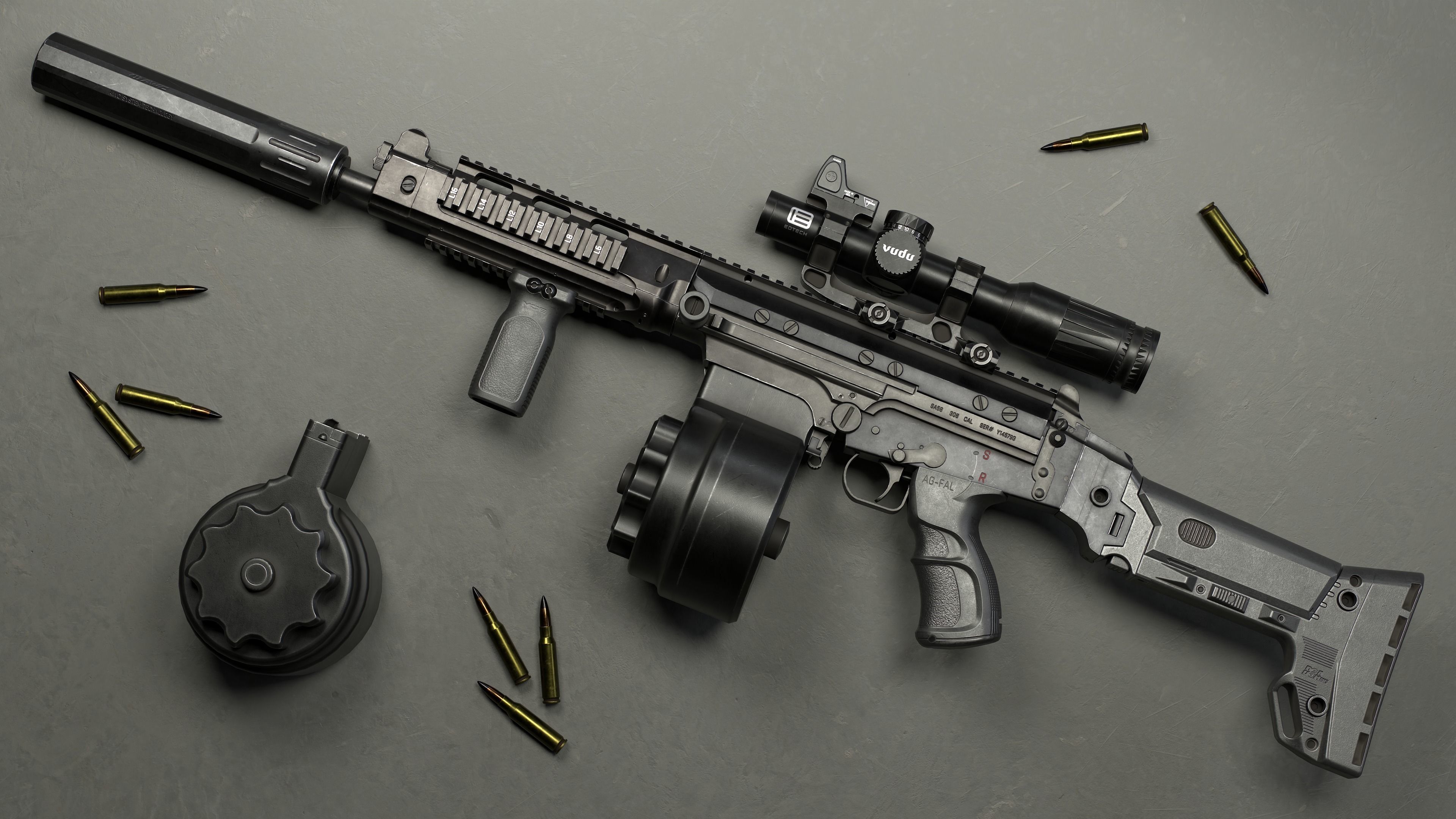 3D model Tactical modular assault rifle DS Arms SA 58 FAL VR / AR / low ...