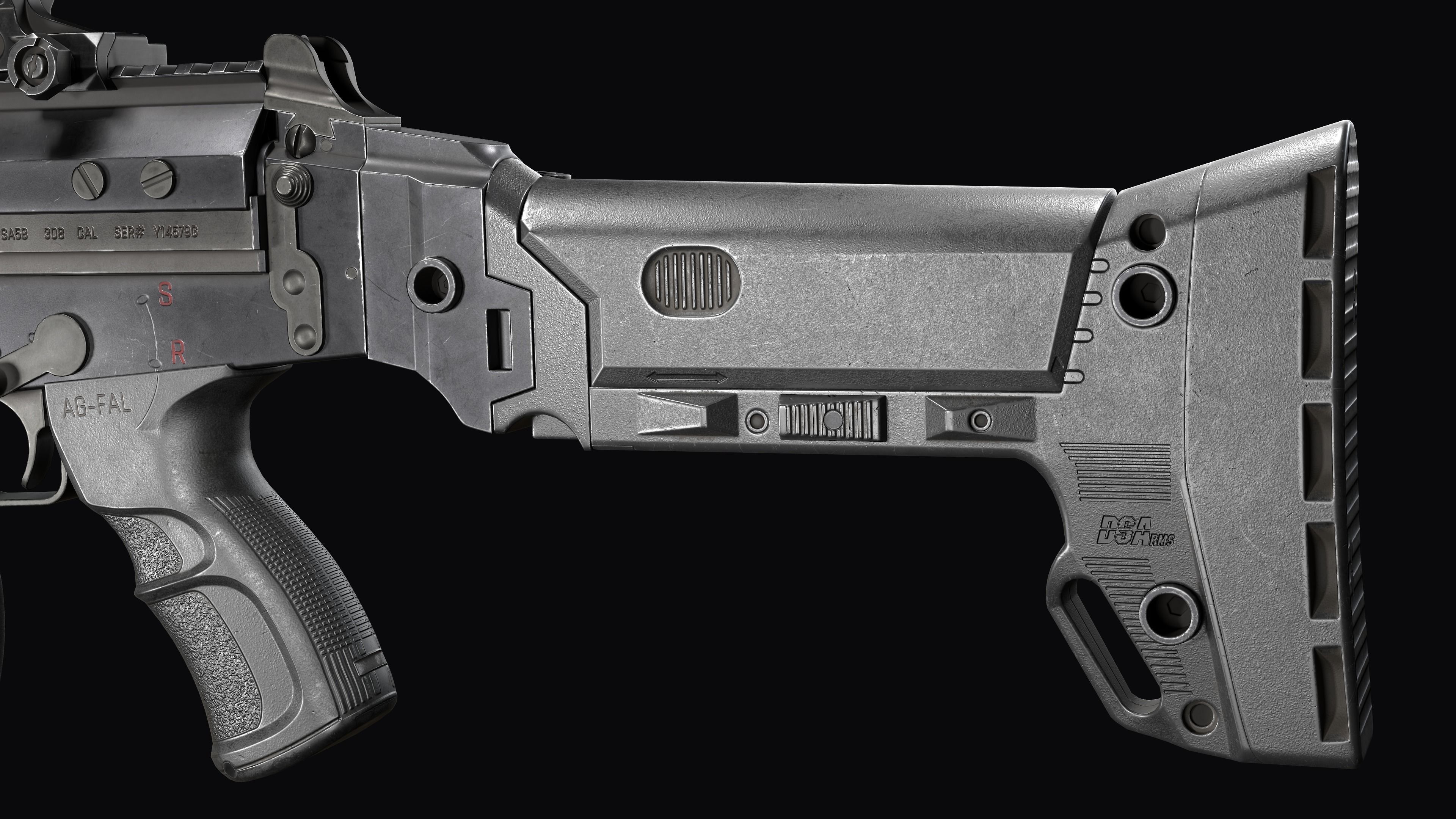 3D model Tactical modular assault rifle DS Arms SA 58 FAL VR / AR / low ...