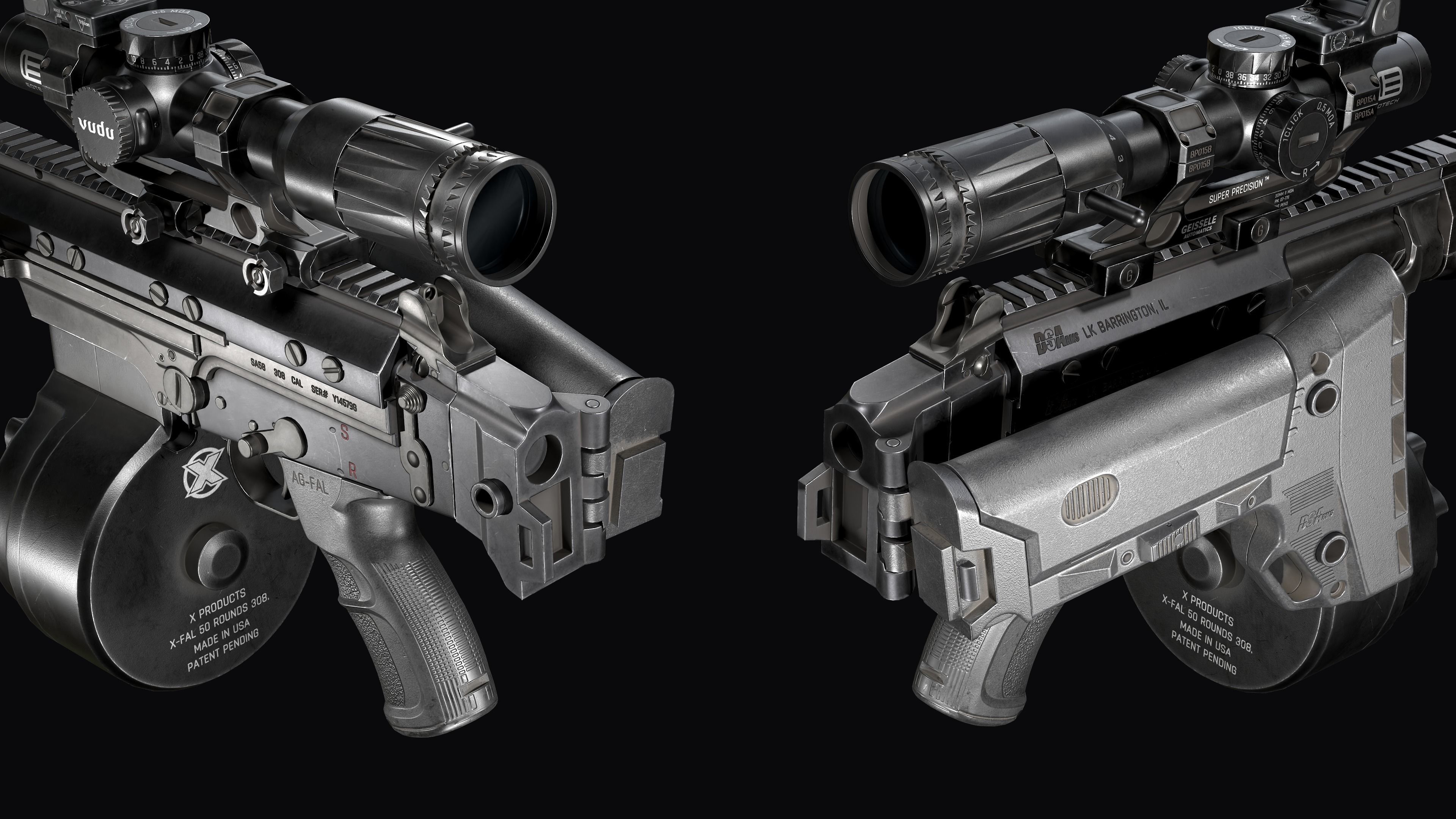 3D model Tactical modular assault rifle DS Arms SA 58 FAL VR / AR / low ...