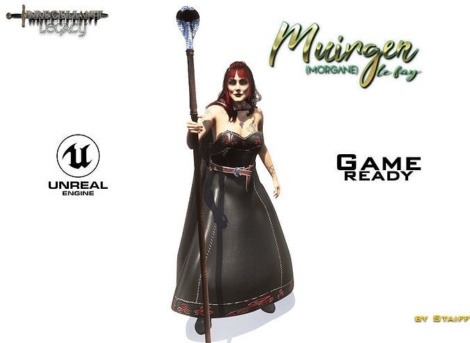 Muirgen alias Morgana Unreal 5 Character 3D model animated rigged ...