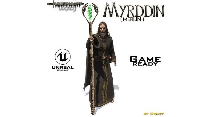 Myrddin alias Merlin Unreal 5 Character 3D model animated rigged | CGTrader