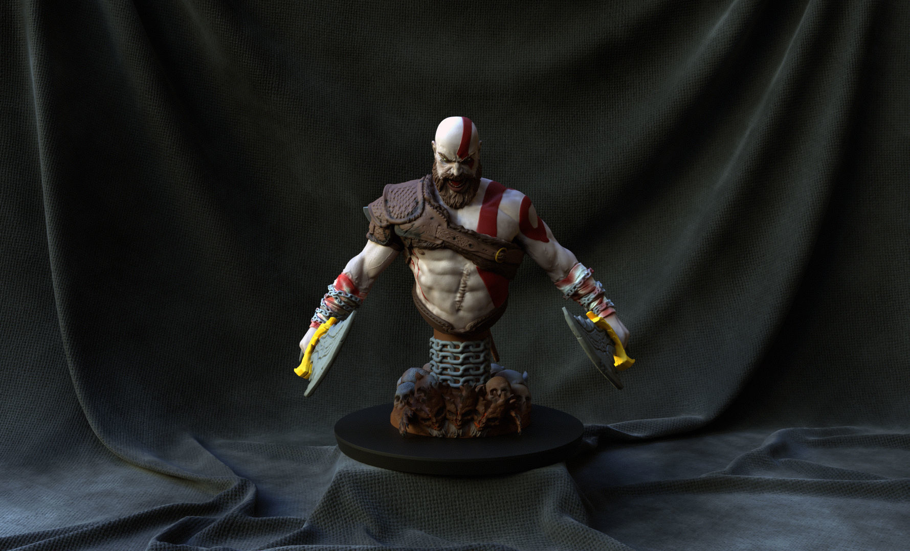 Kratos Bust from God of War Ragnarok 3D model 3D printable | CGTrader