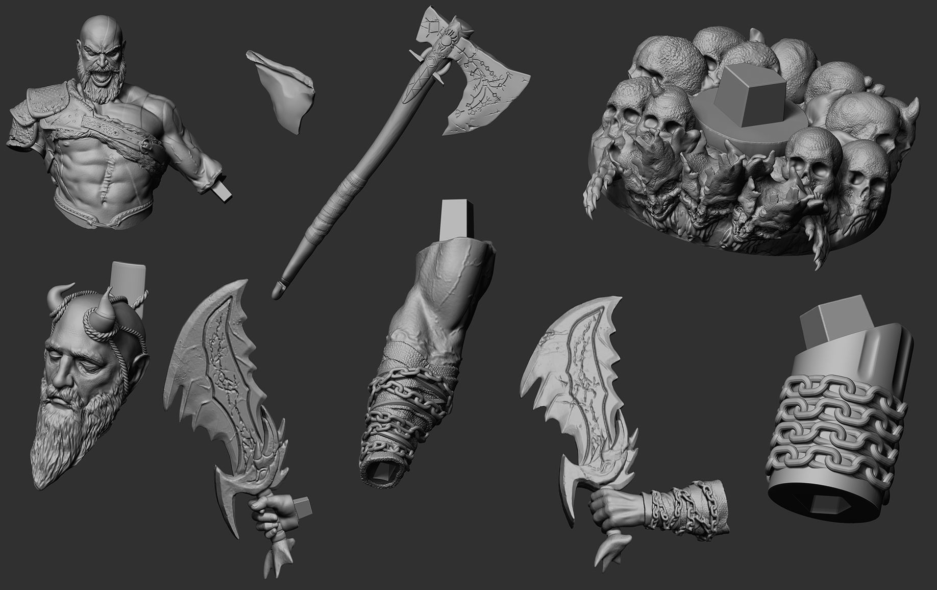 Kratos Bust from God of War Ragnarok 3D model 3D printable | CGTrader