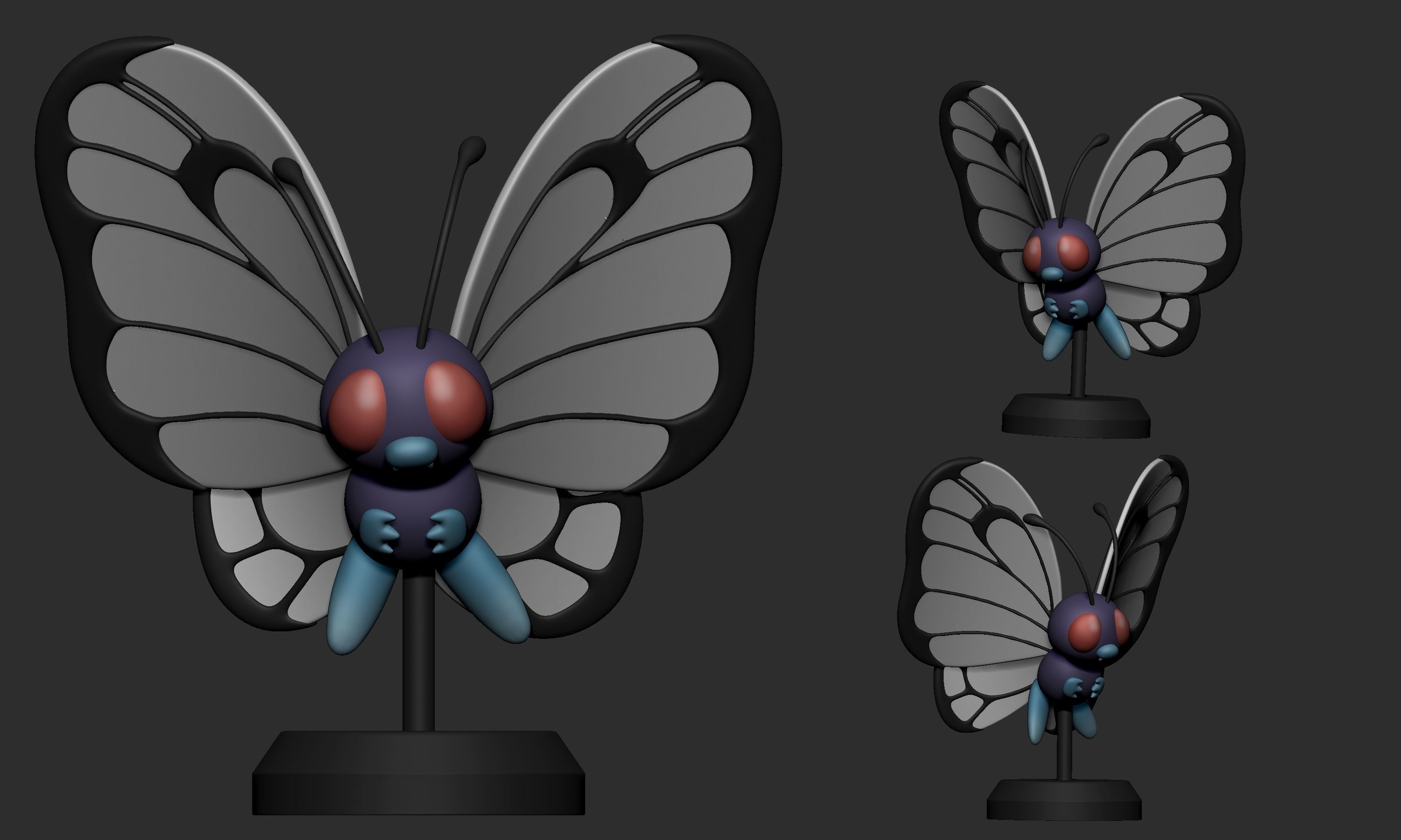 Pokemon - Butterfree with 2 poses 3D model 3D printable | CGTrader