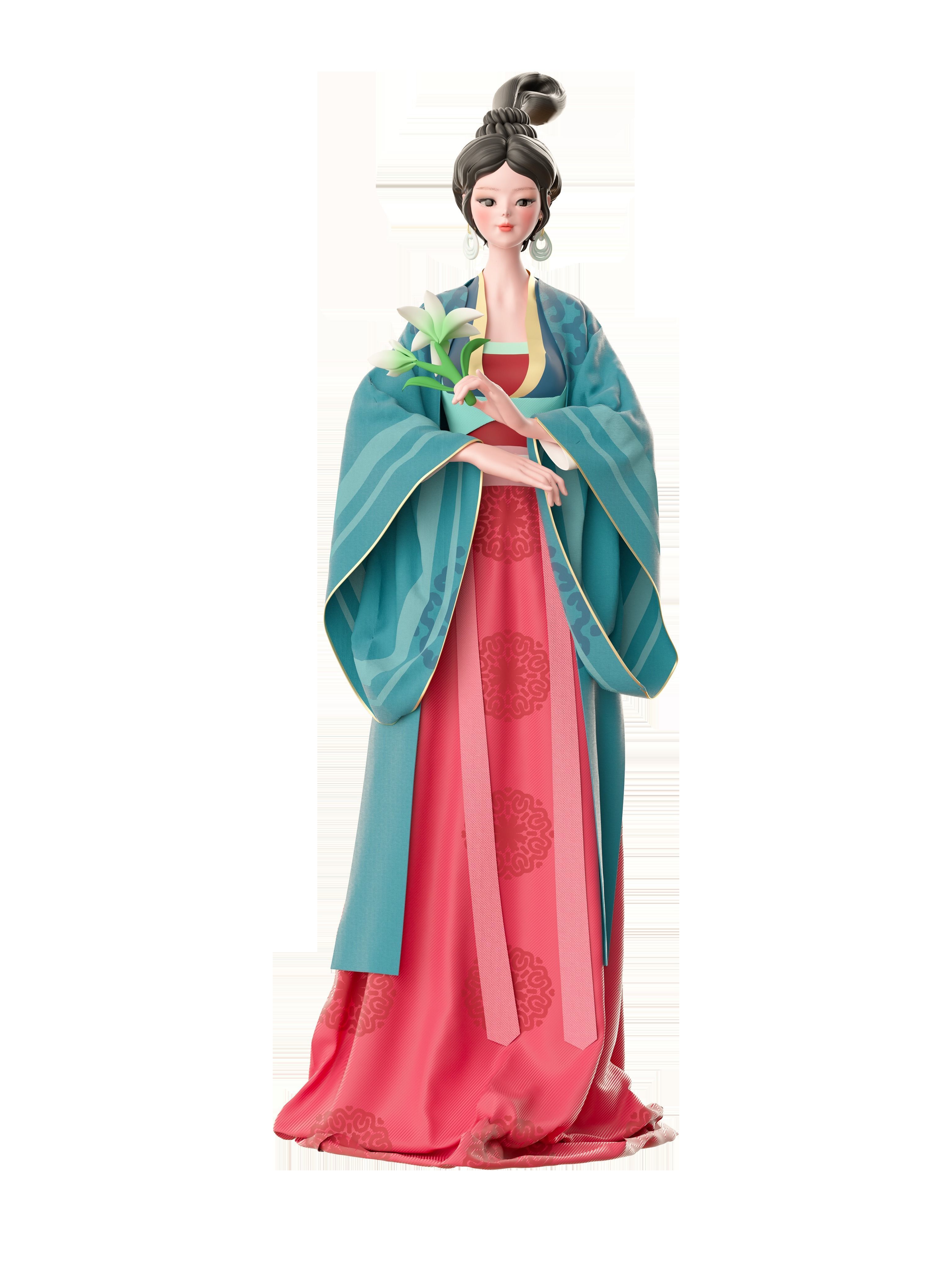 Ancient Beauty with Chinese Style 3D model | CGTrader