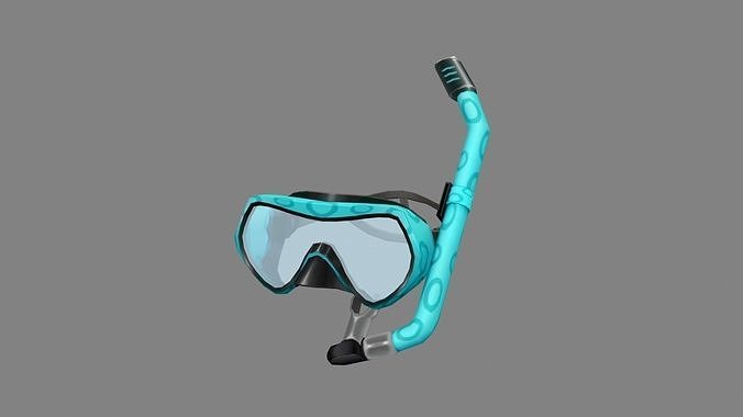 3D model Cartoon diving goggles - blue VR / AR / low-poly | CGTrader