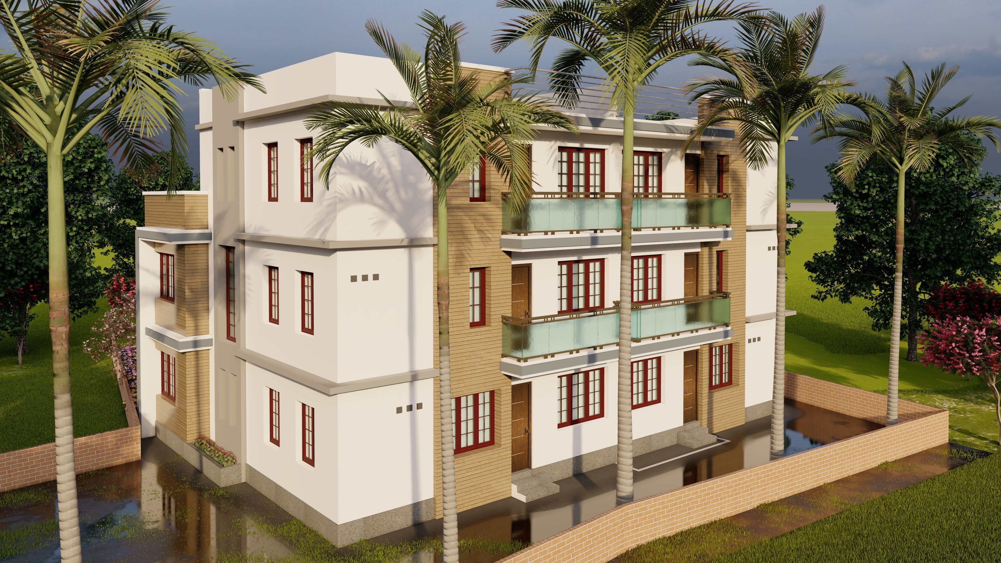 2 and half storey duplex home 3D model | CGTrader
