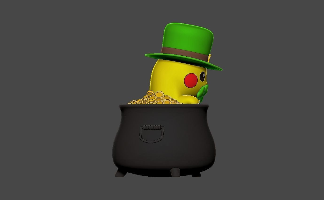 Pokemon Pikachu St patrick day free free 3D model 3D printable | CGTrader