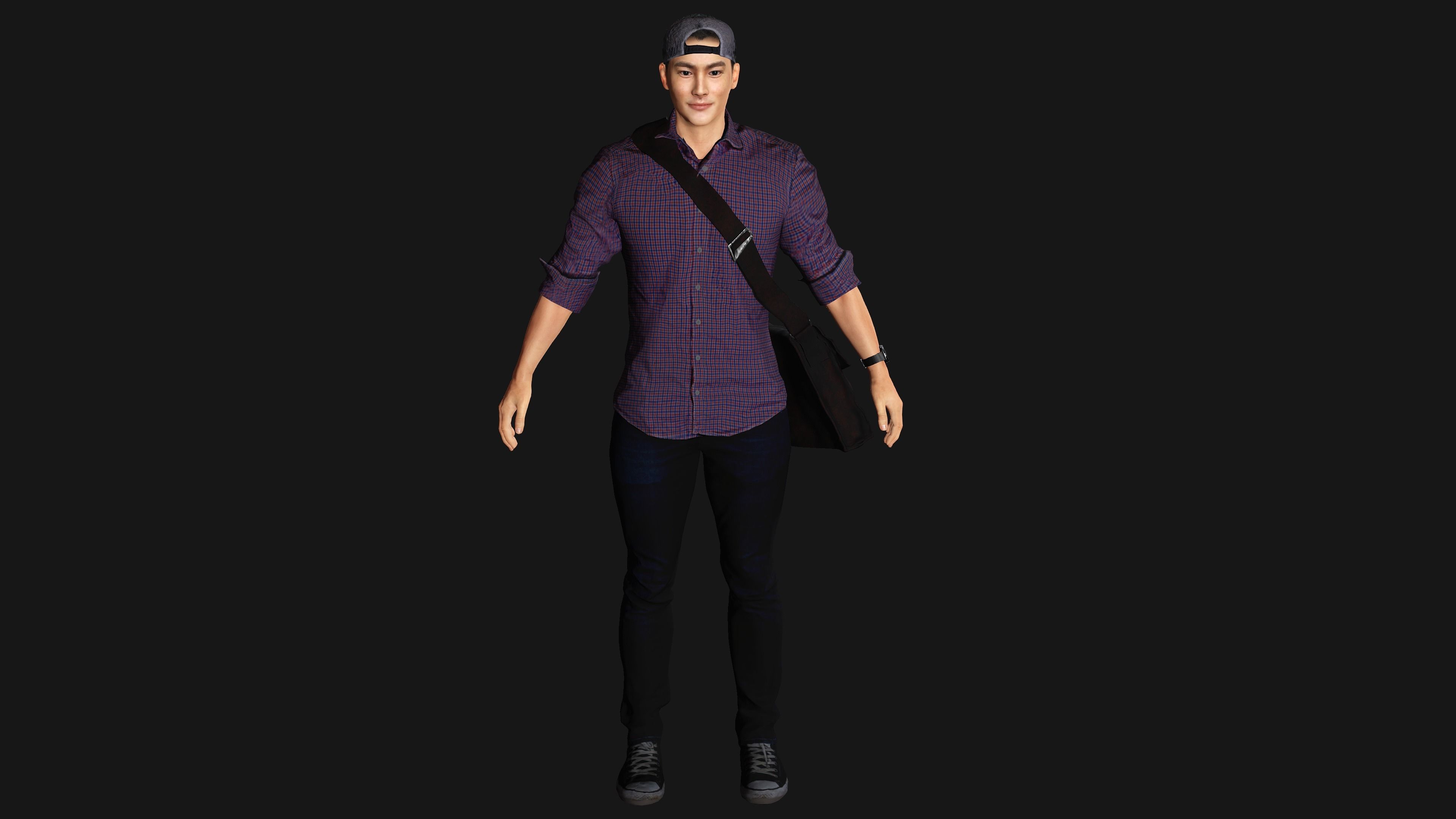 3D model AAA 3D REALISTIC HUMAN MALE CHARACTER - ASIAN KOREAN MAN 02 VR ...