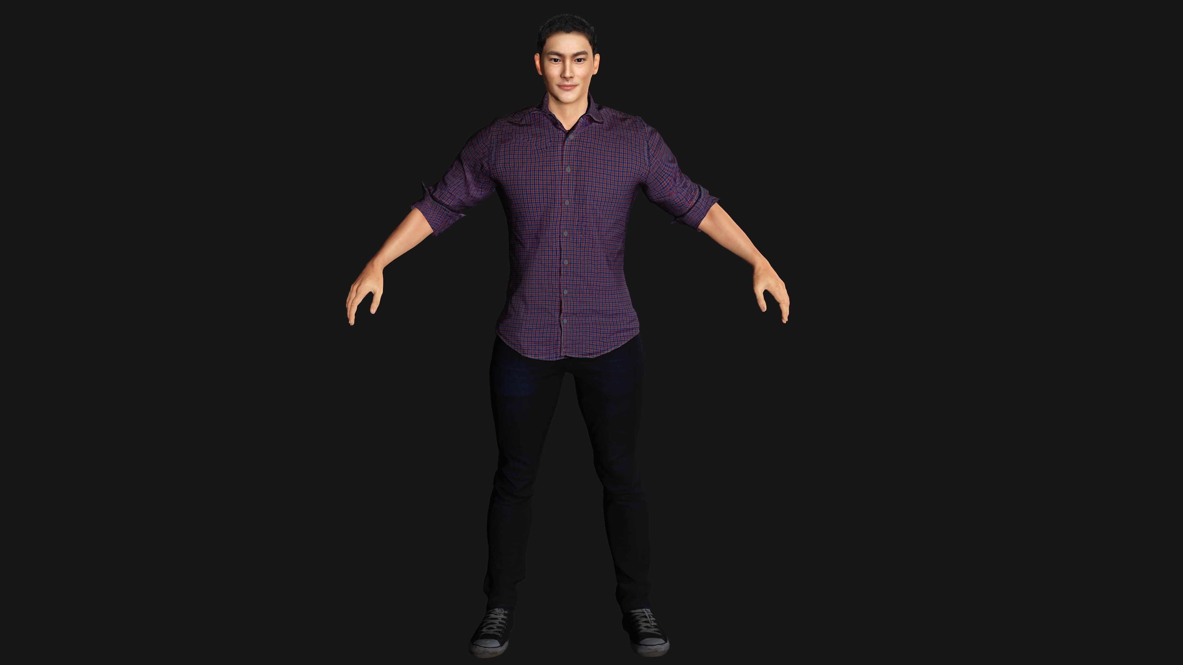 3D model AAA 3D REALISTIC HUMAN MALE CHARACTER - ASIAN KOREAN MAN 02 VR ...