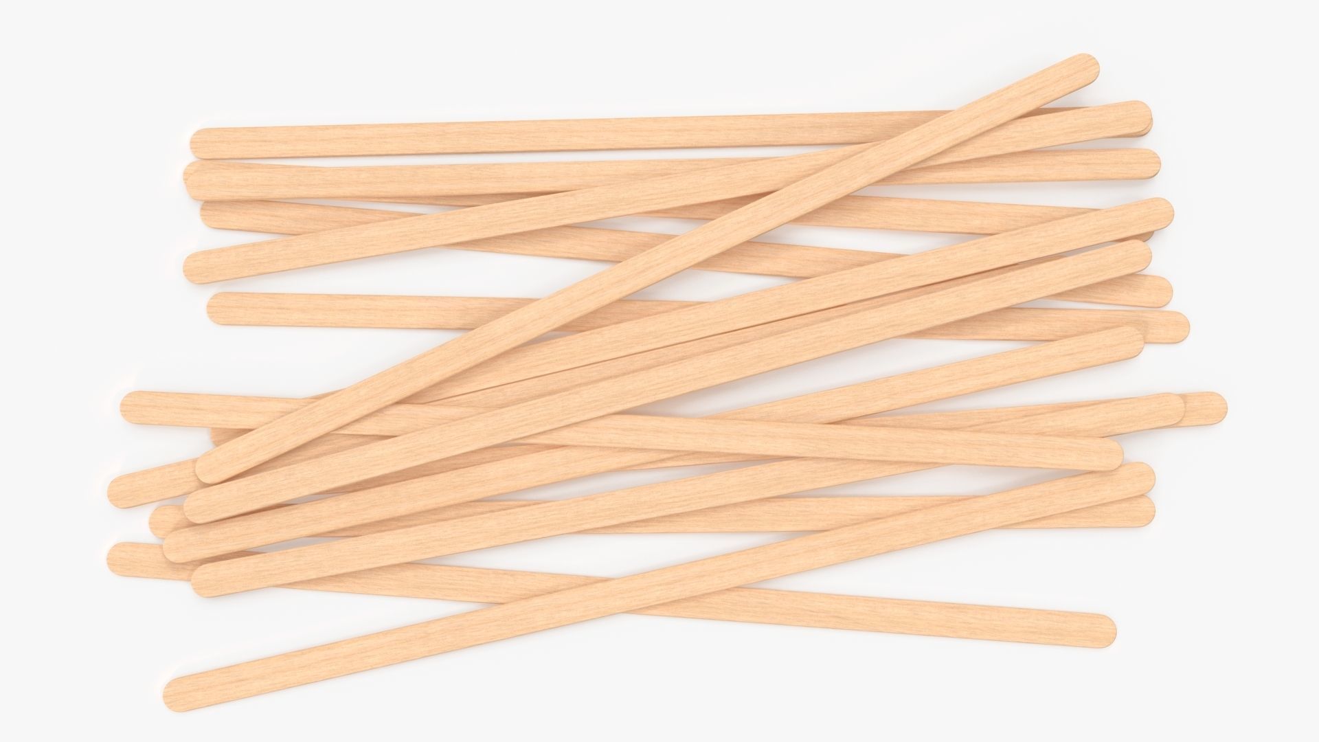Pile of Wooden Coffee Stirrers 3D model | CGTrader