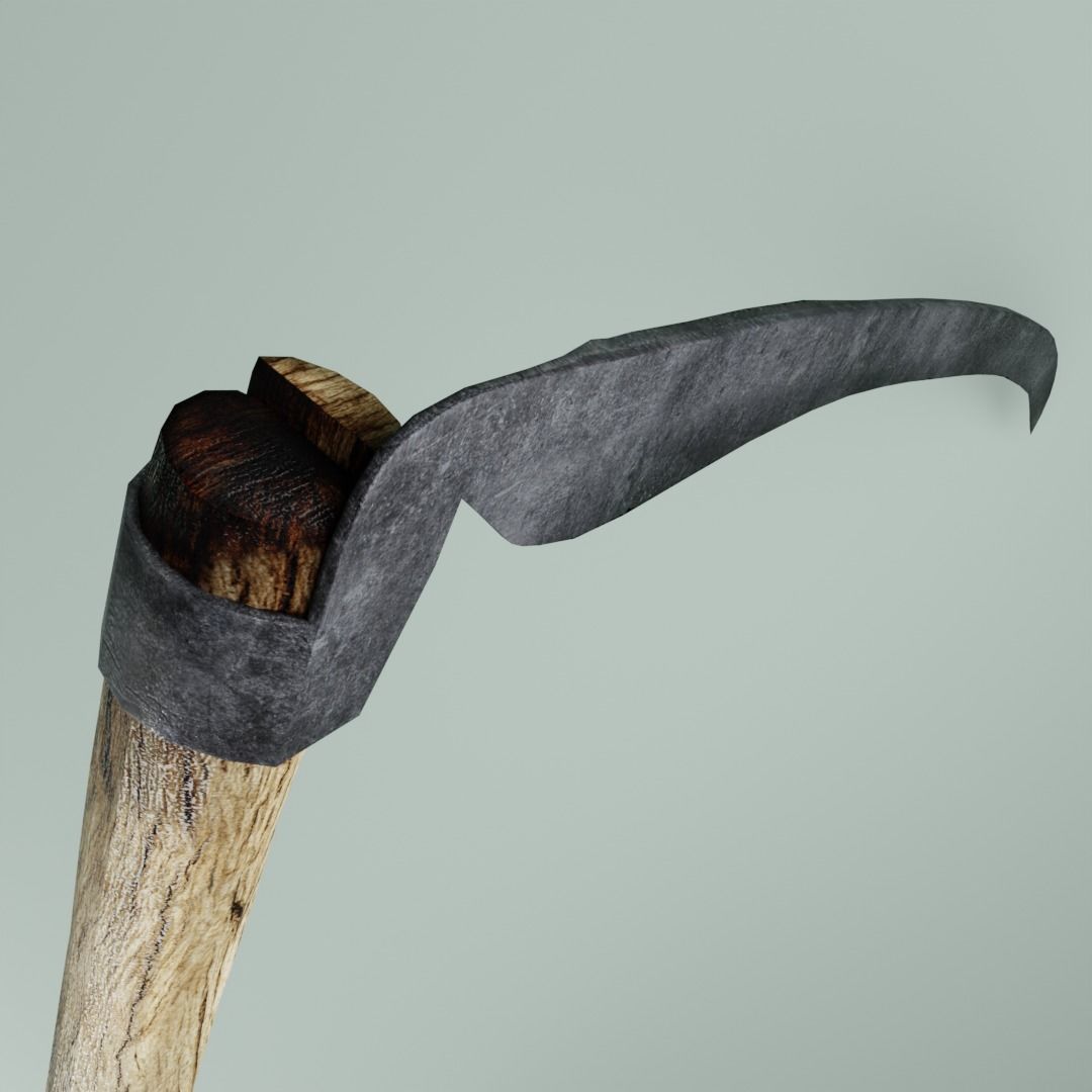 3D model Scythe ancient LOW-POLY 3D model game ready VR / AR / low-poly ...