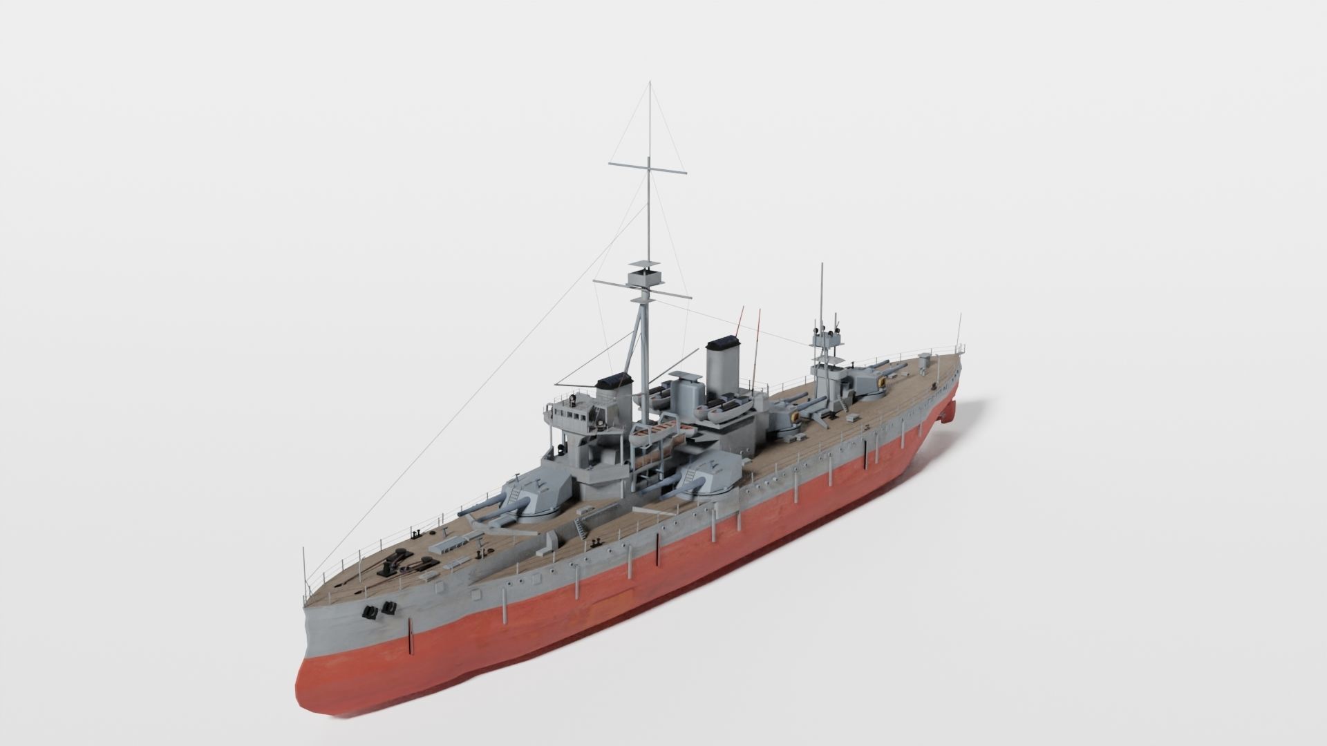 Dreadnought class battleship from World War 1 3D model | CGTrader