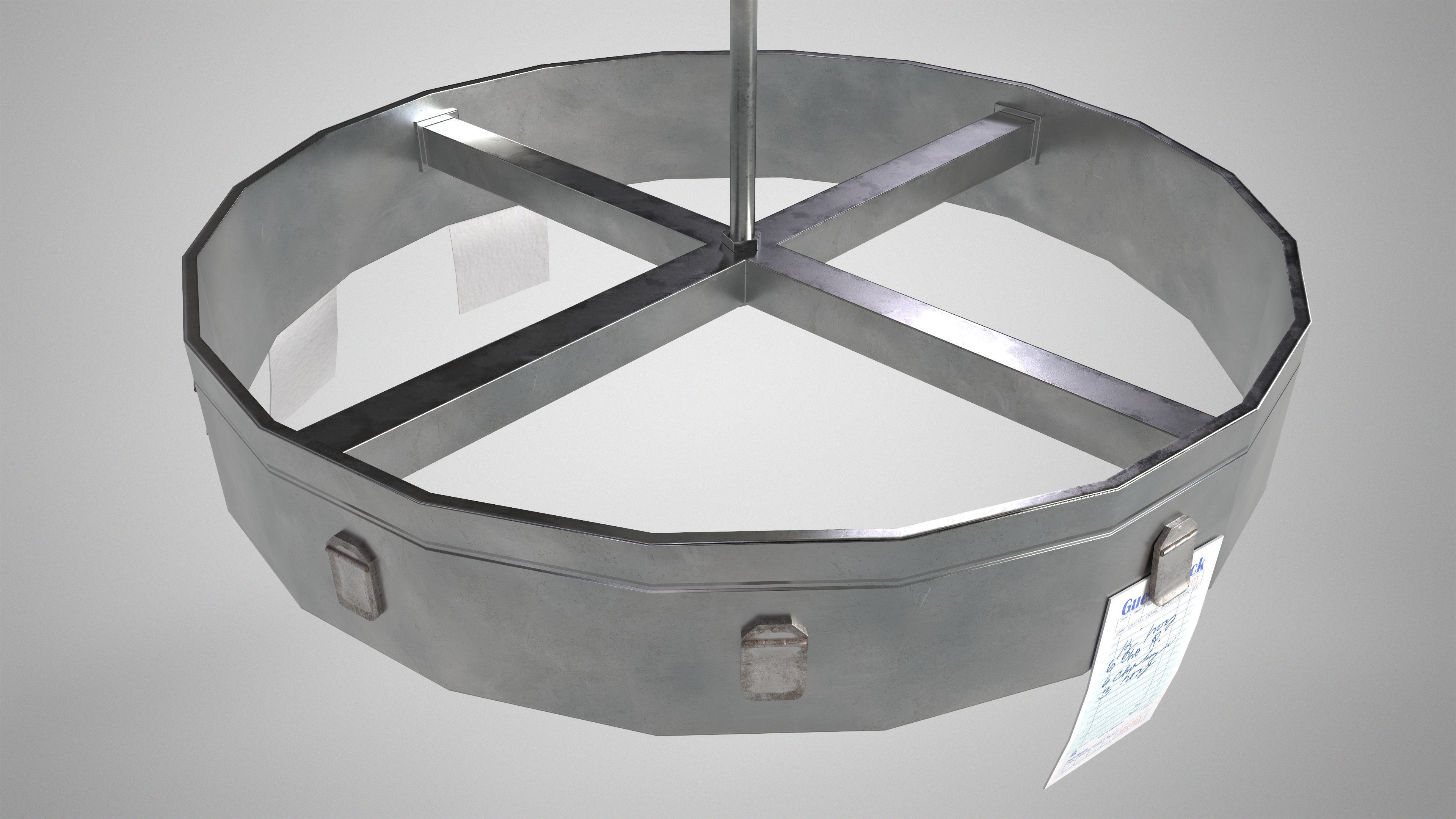 3D model Retro Cafe Ticket Holder - Old Diner Order Wheel Gameready VR ...