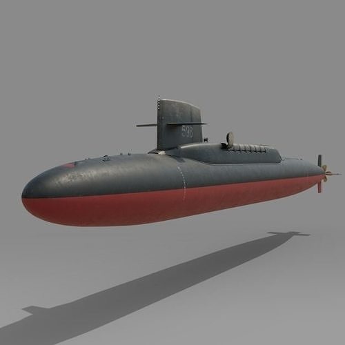 Nuclear submarine SSBN 598 Georges Washington with missile free 3D ...