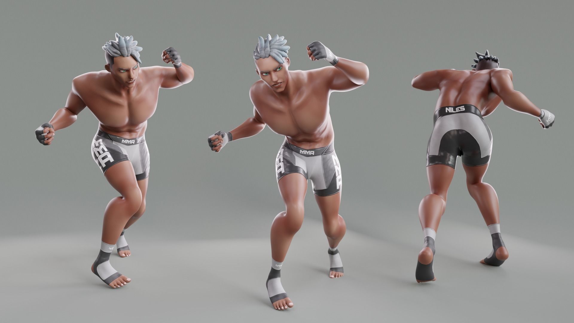 3D model Low Poly Boxer - MMA Fighter - Niles VR / AR / low-poly | CGTrader