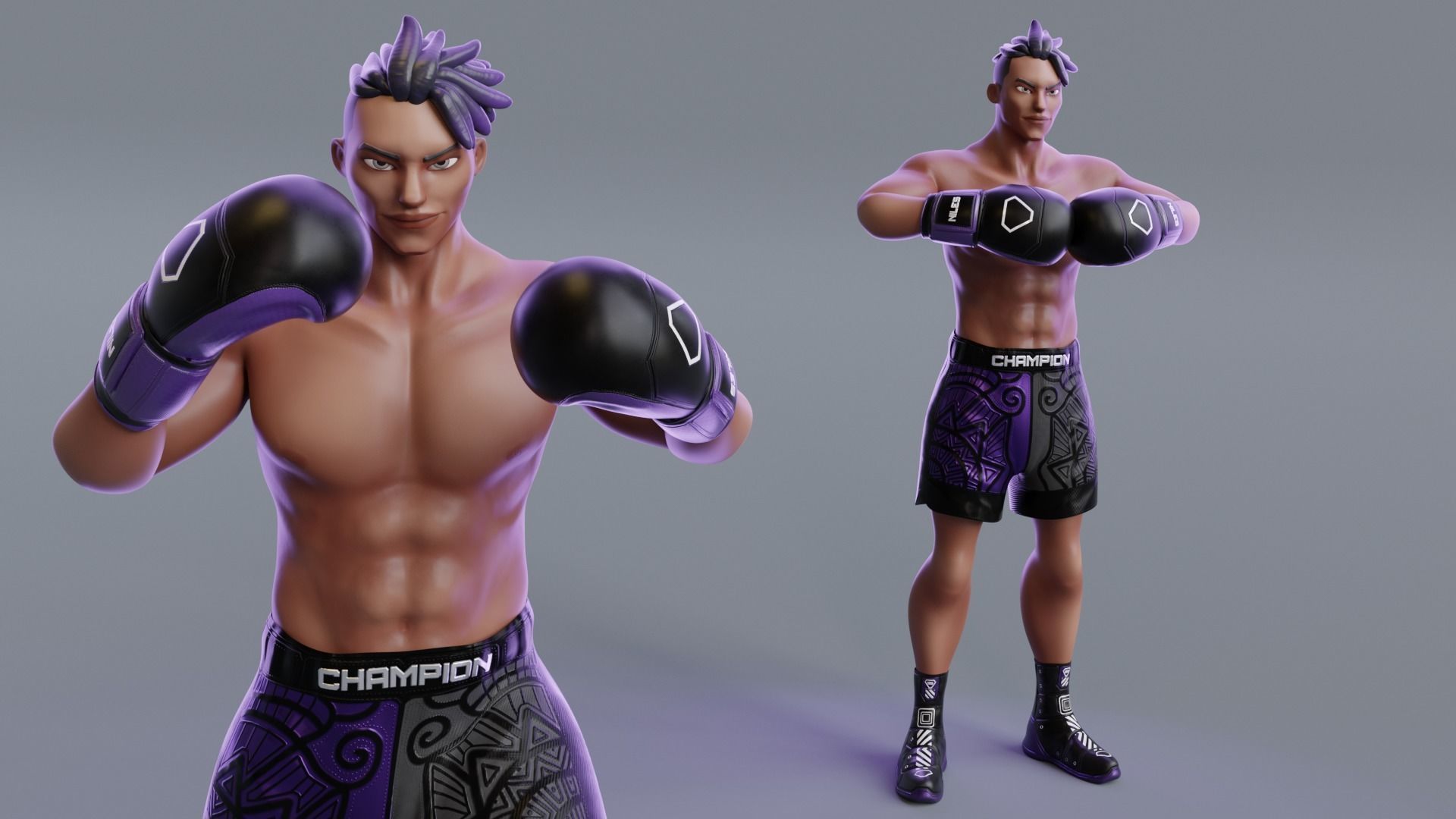 3D model Low Poly Boxer - MMA Fighter - Niles VR / AR / low-poly | CGTrader