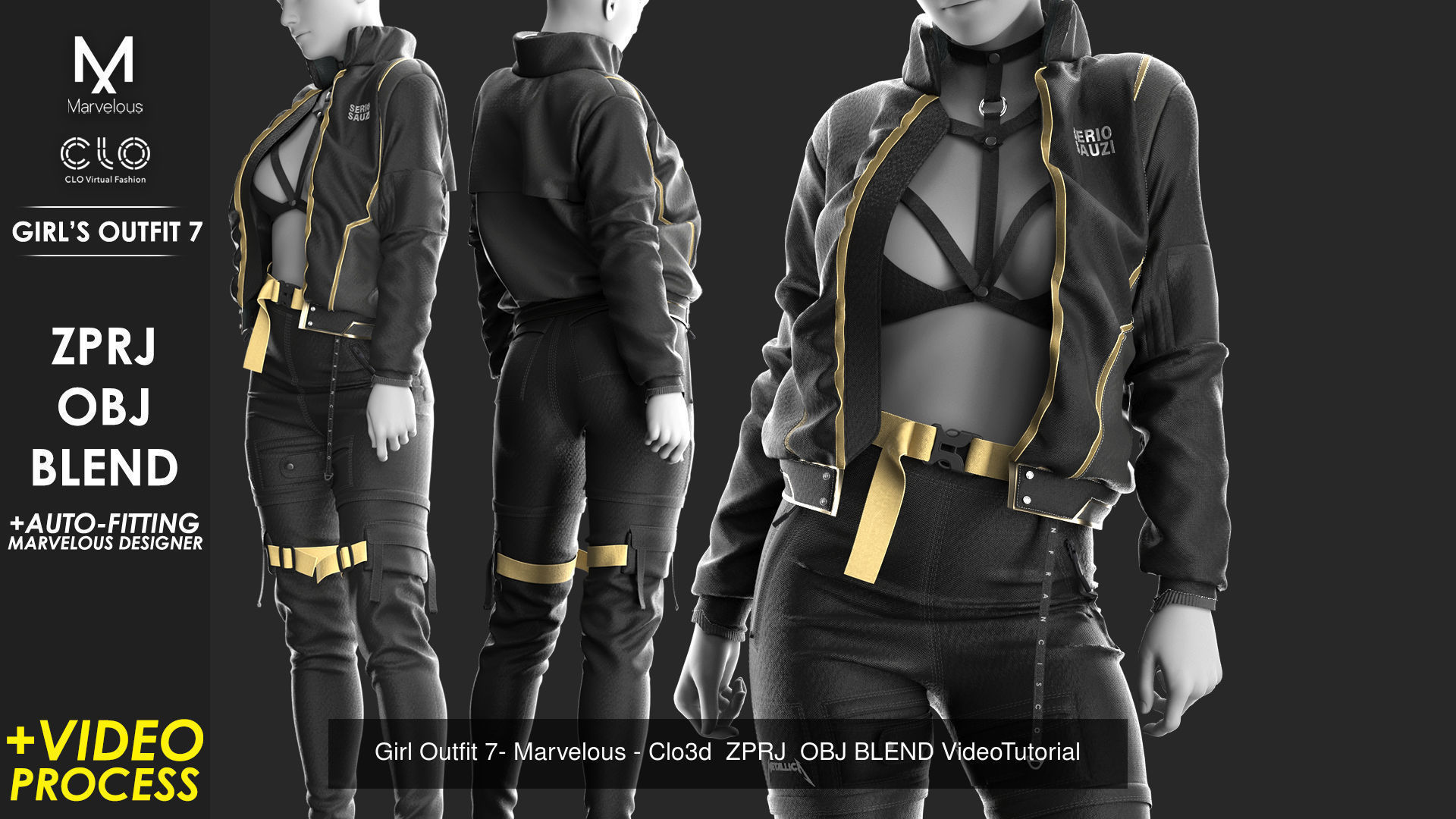 3 Outfits - Marvelous - CLO Project file - Video Process 3D Model Collection | CGTrader