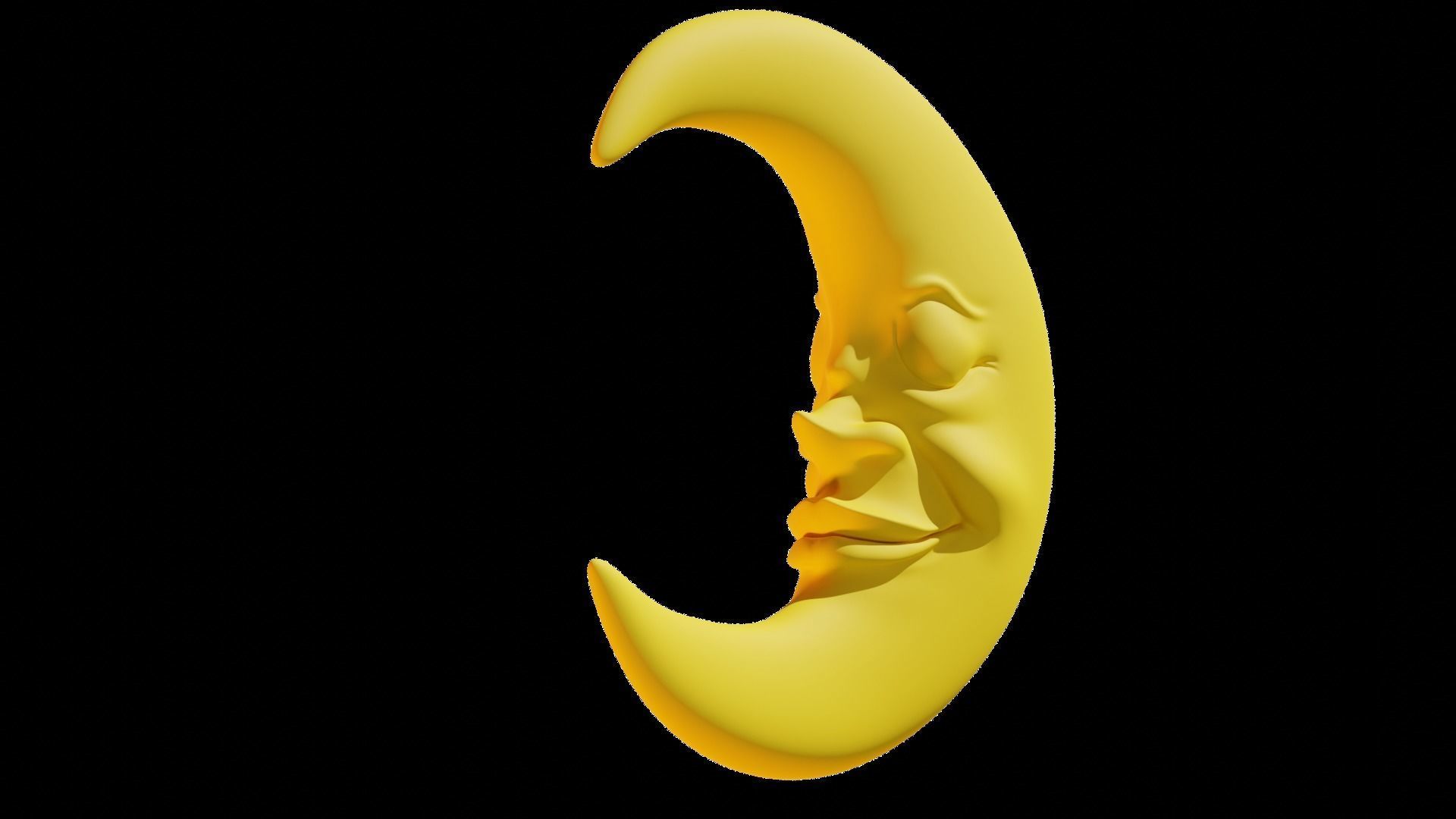 Stylized Cartoon Sculped High poly Moon 3D model 3D model | CGTrader