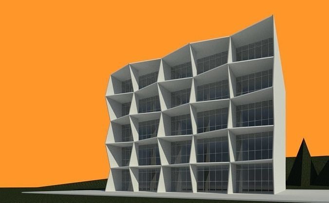 Unique Square Facade 3D model animated | CGTrader