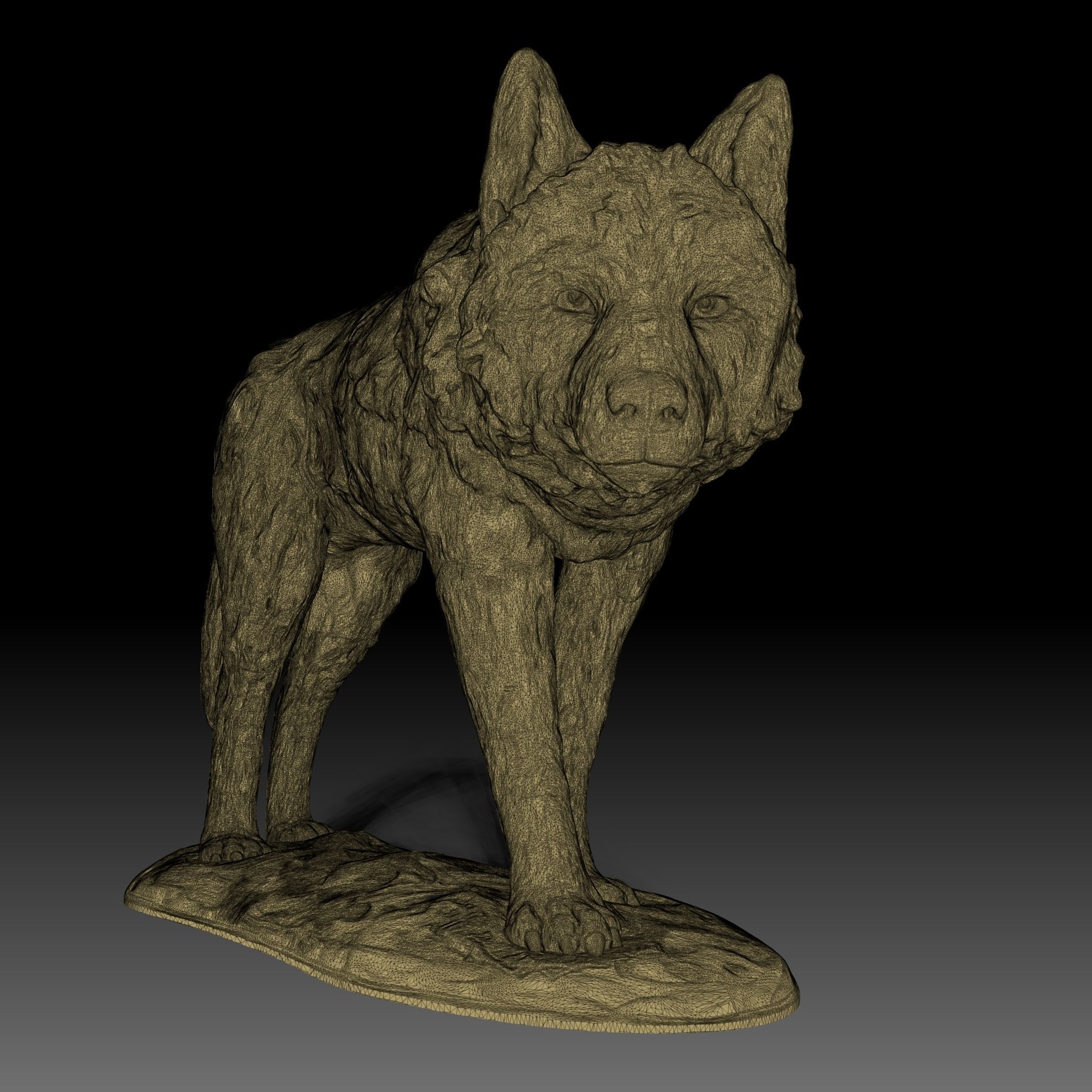 Wolf Statue Print Ready 3D model | CGTrader