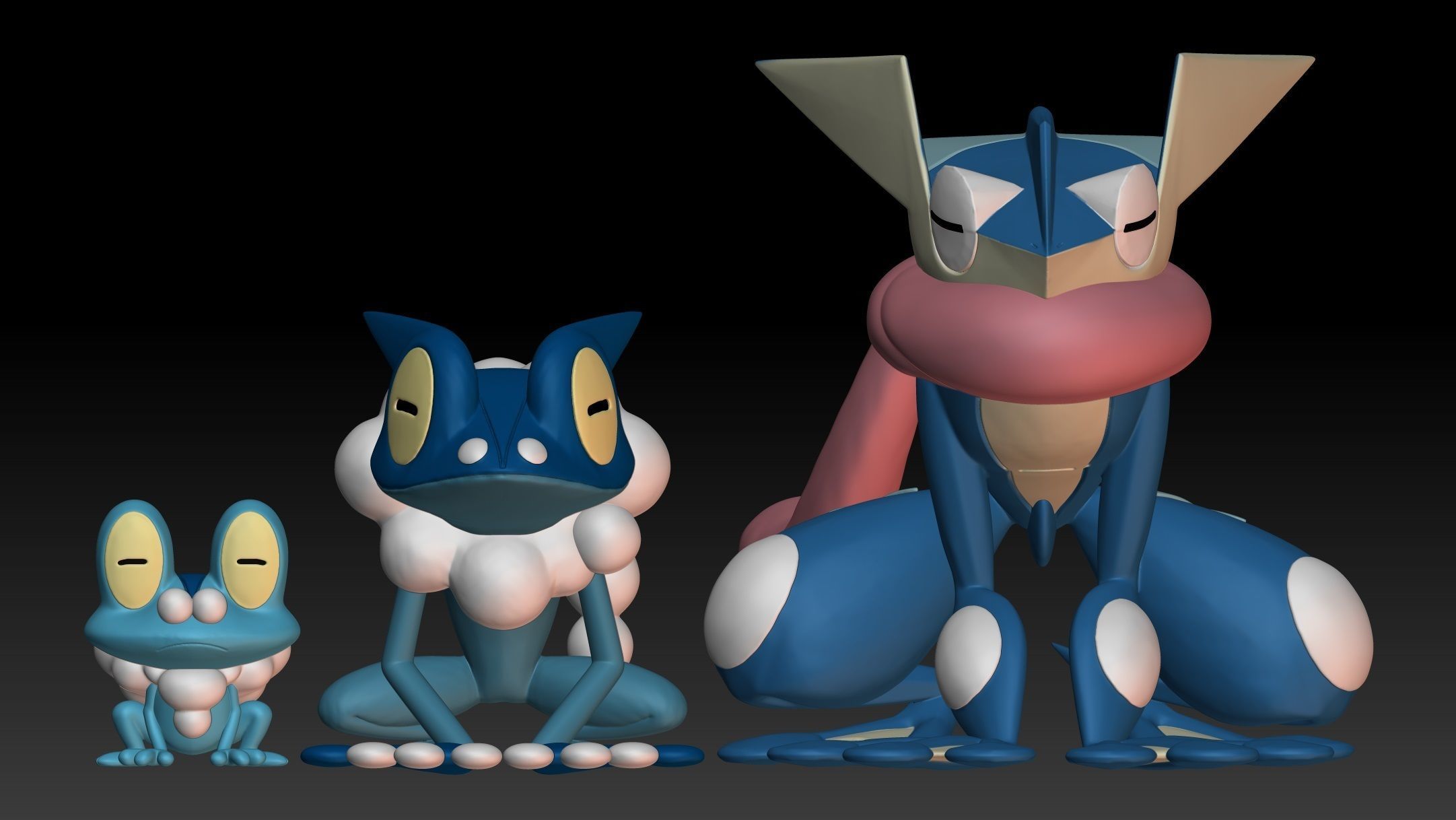 Pokemon Froakie Frogadier Greninja 3D model 3D printable | CGTrader