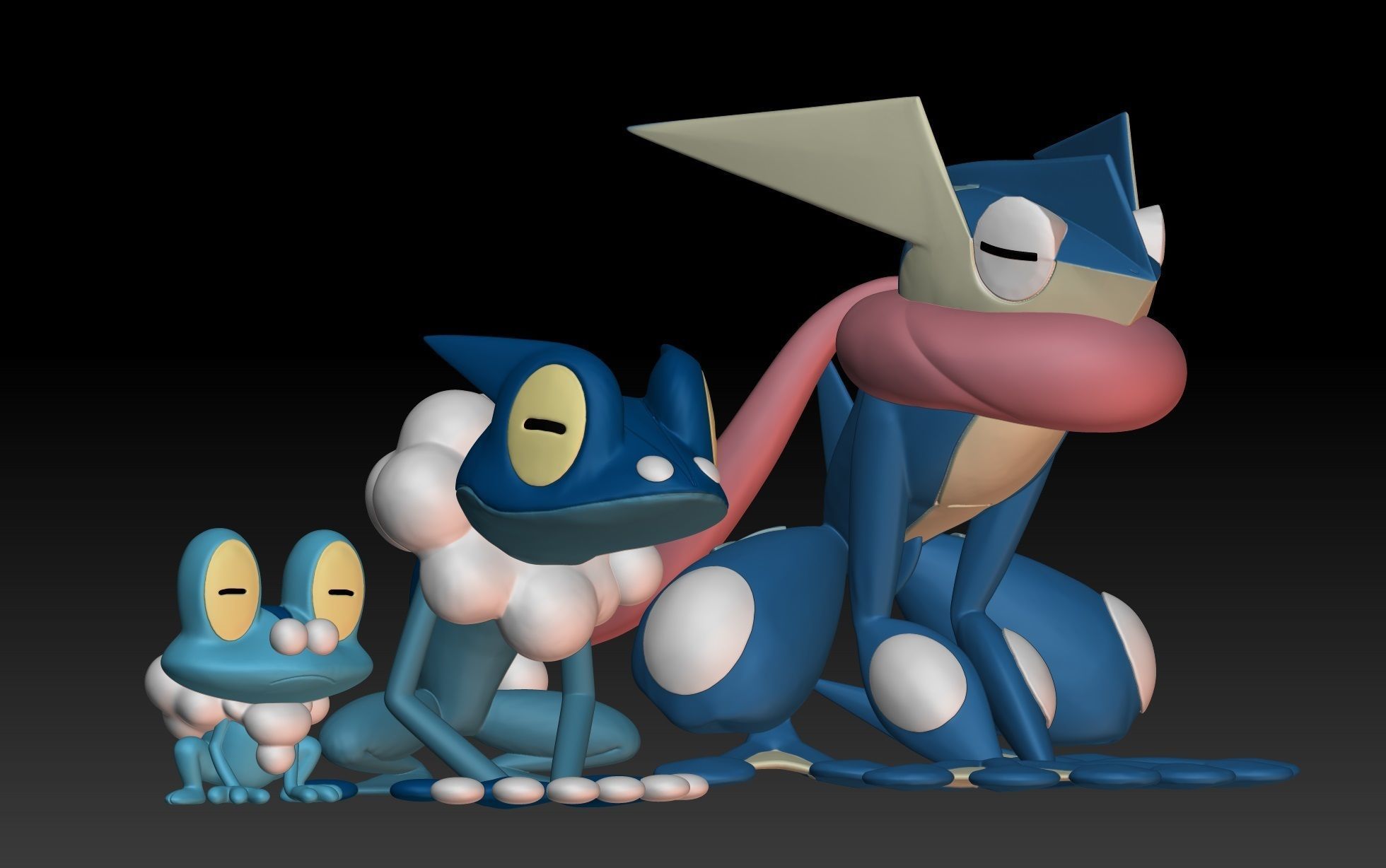 Pokemon Froakie Frogadier Greninja 3D model 3D printable | CGTrader
